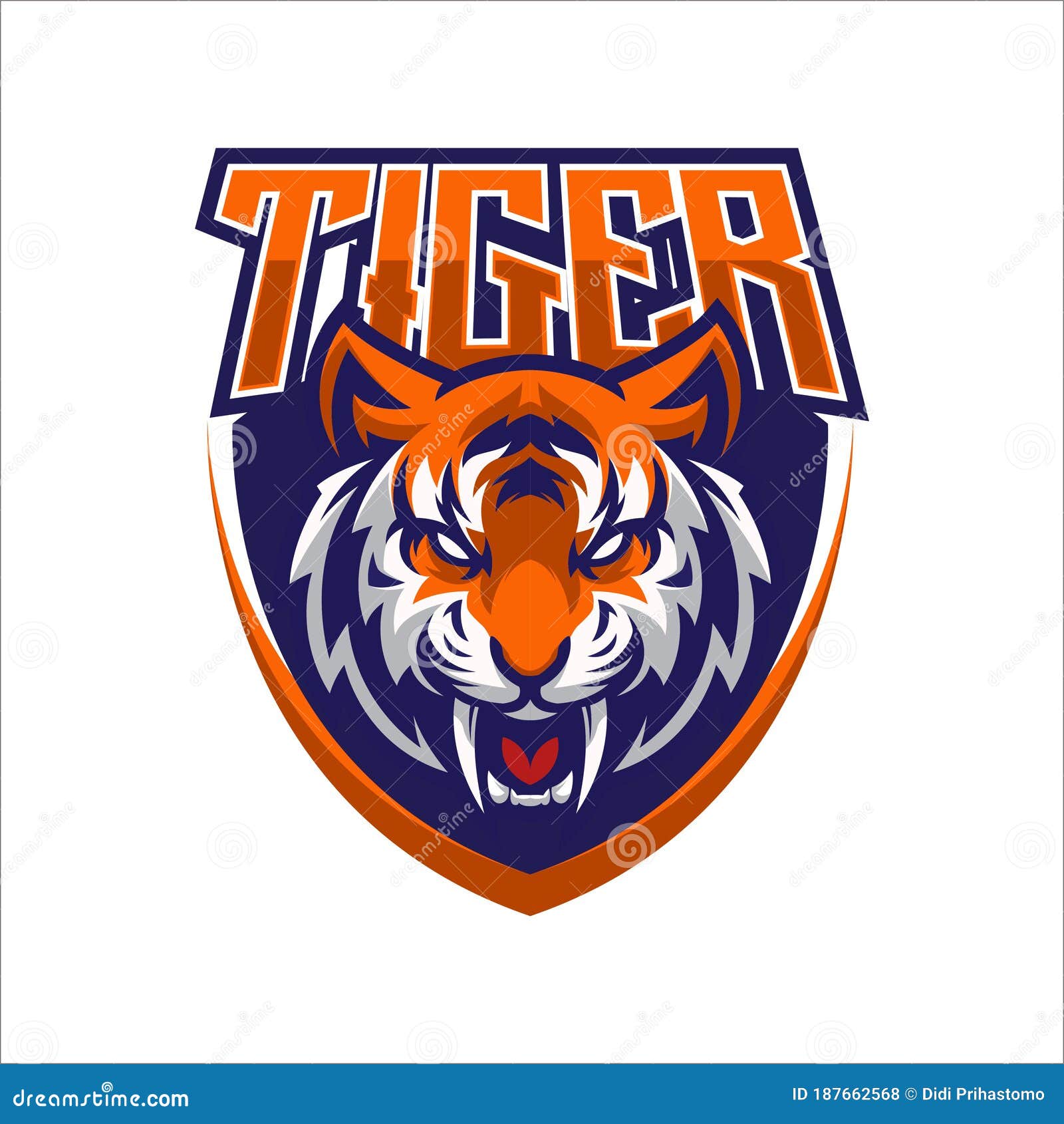 ANGRY TIGER on SHIELD MASCOT LOGO VECTOR ILLUSTRATION Stock ...