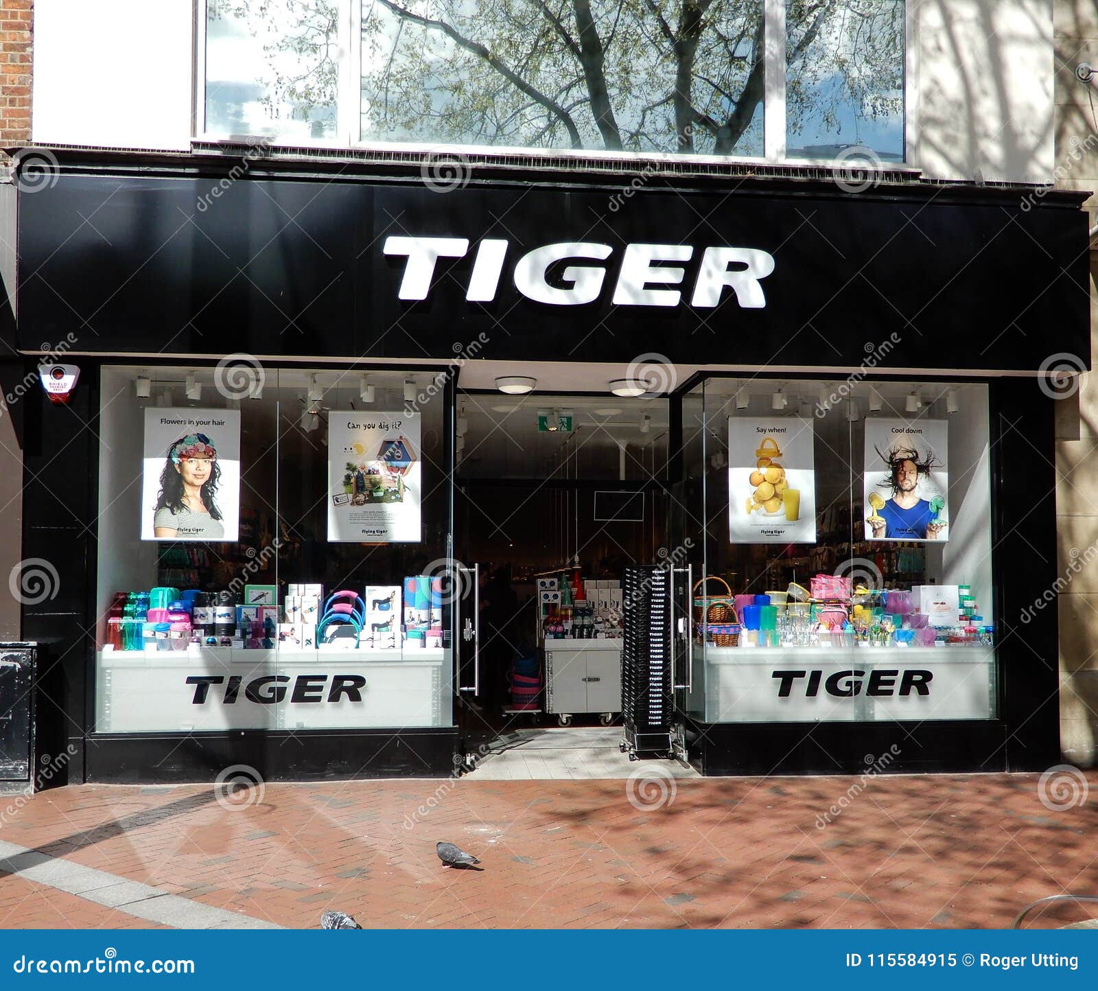 Tiger Shop Front imagen editorial. Imagen de emblema - 115584915