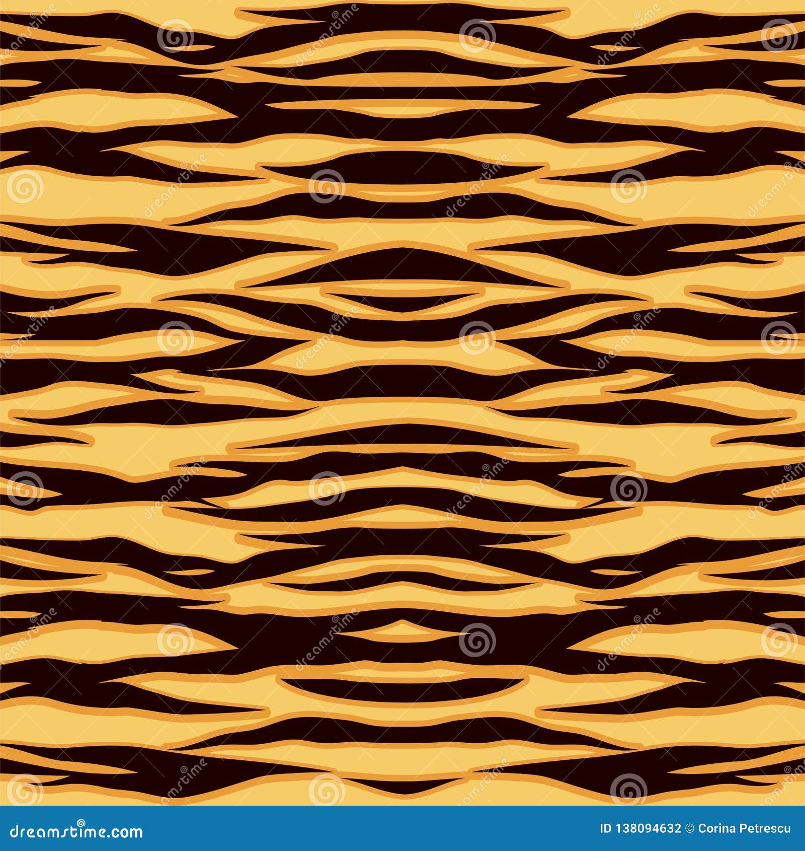 Tiger Skin Seamless Patterns. Stock Vector - Illustration of print ...