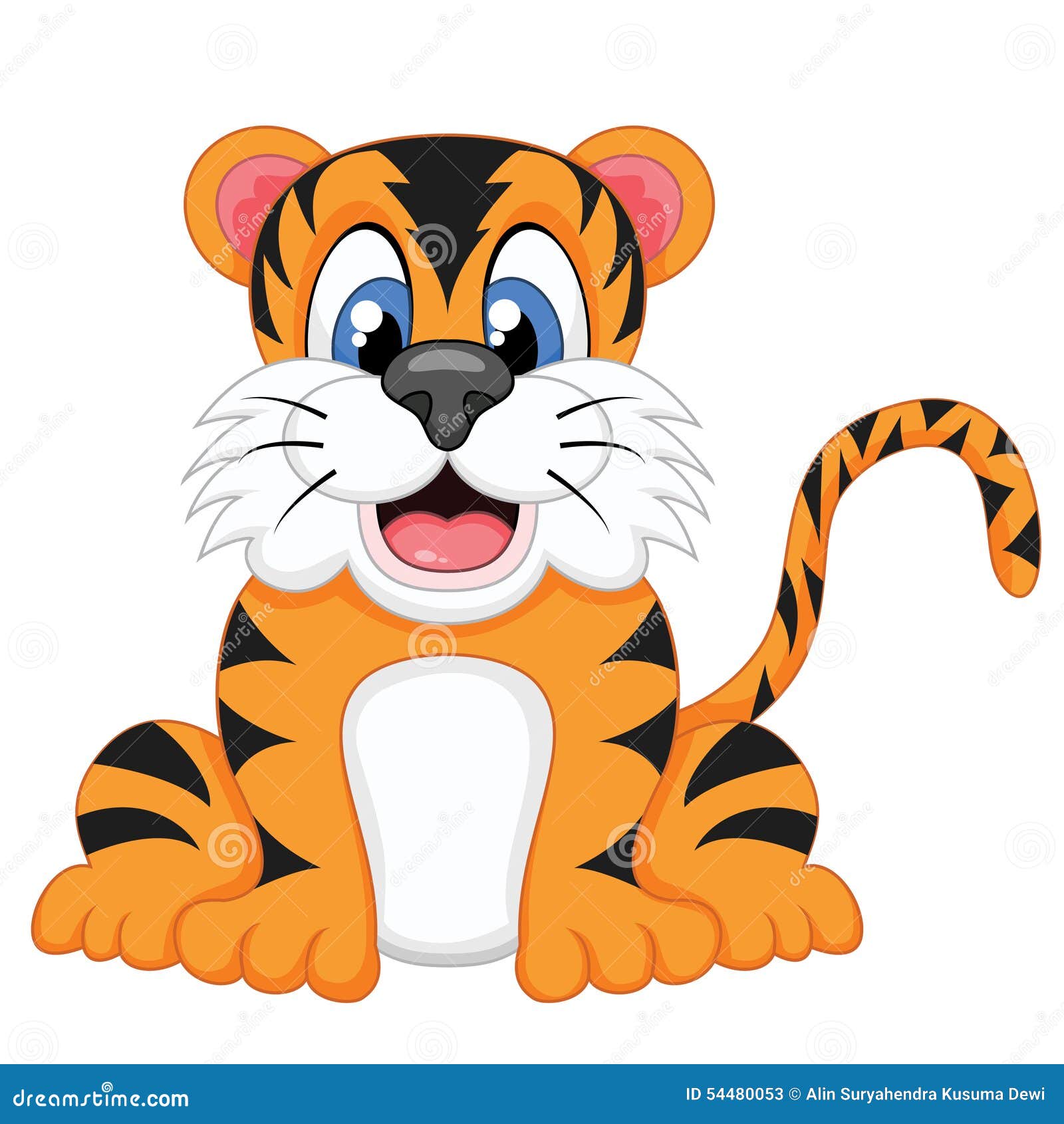 Tiger with a smile stock vector. Illustration of tiger - 54480053