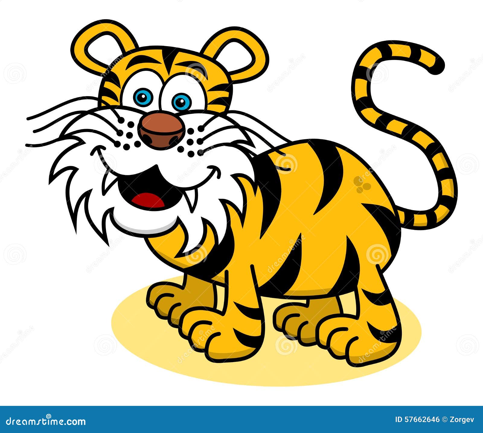 A tiger smiling on profile stock illustration. Illustration of solitary ...