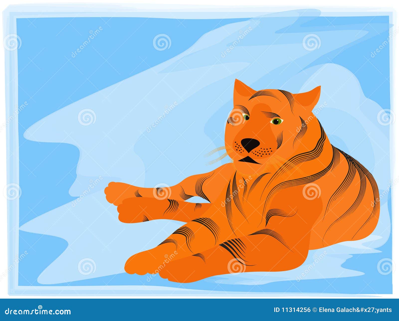Tiger in the snow stock vector. Illustration of oriental - 11314256