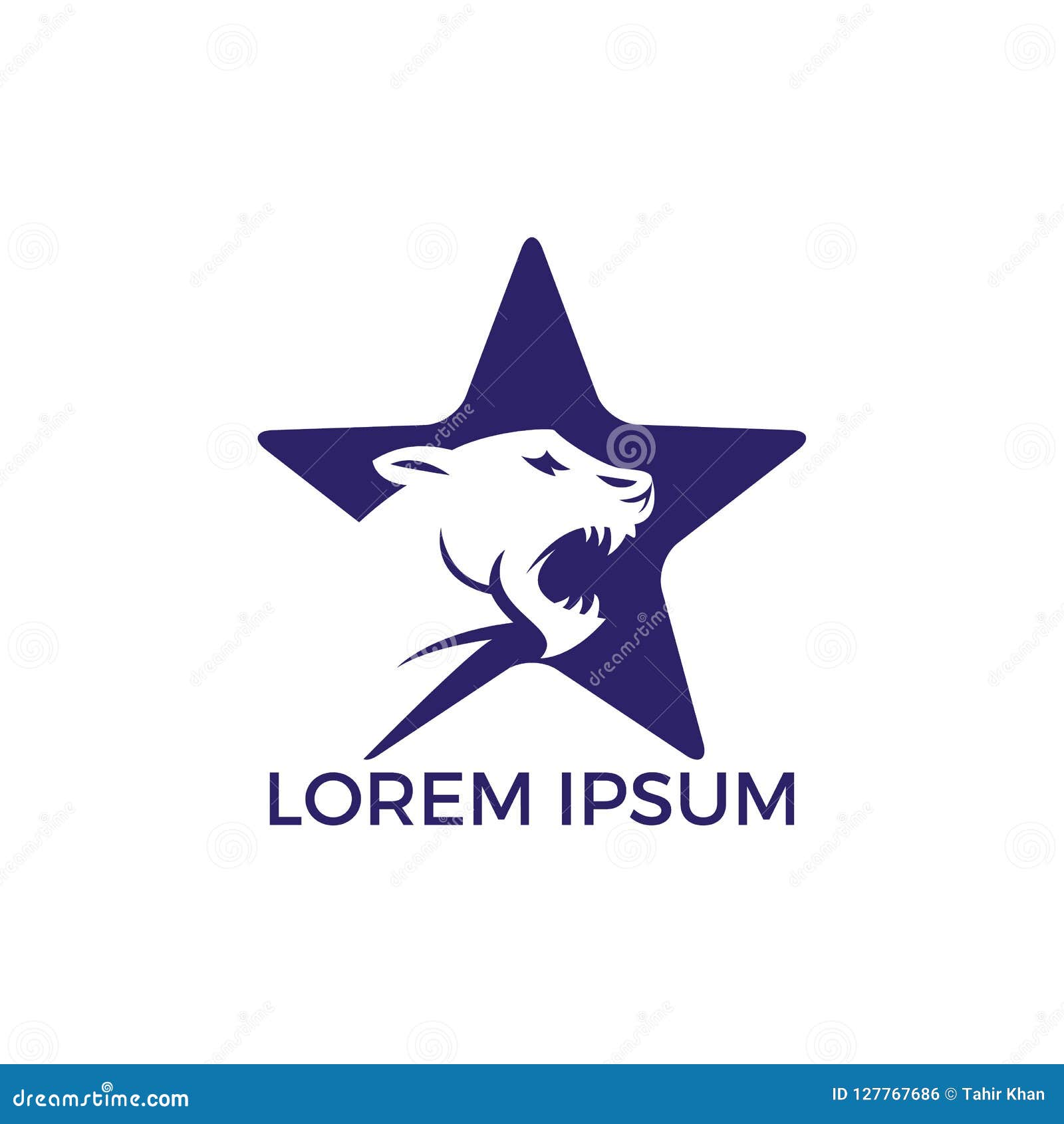 Tiger Star Shape Logo Template Design Vector Icon Illustration. Stock ...