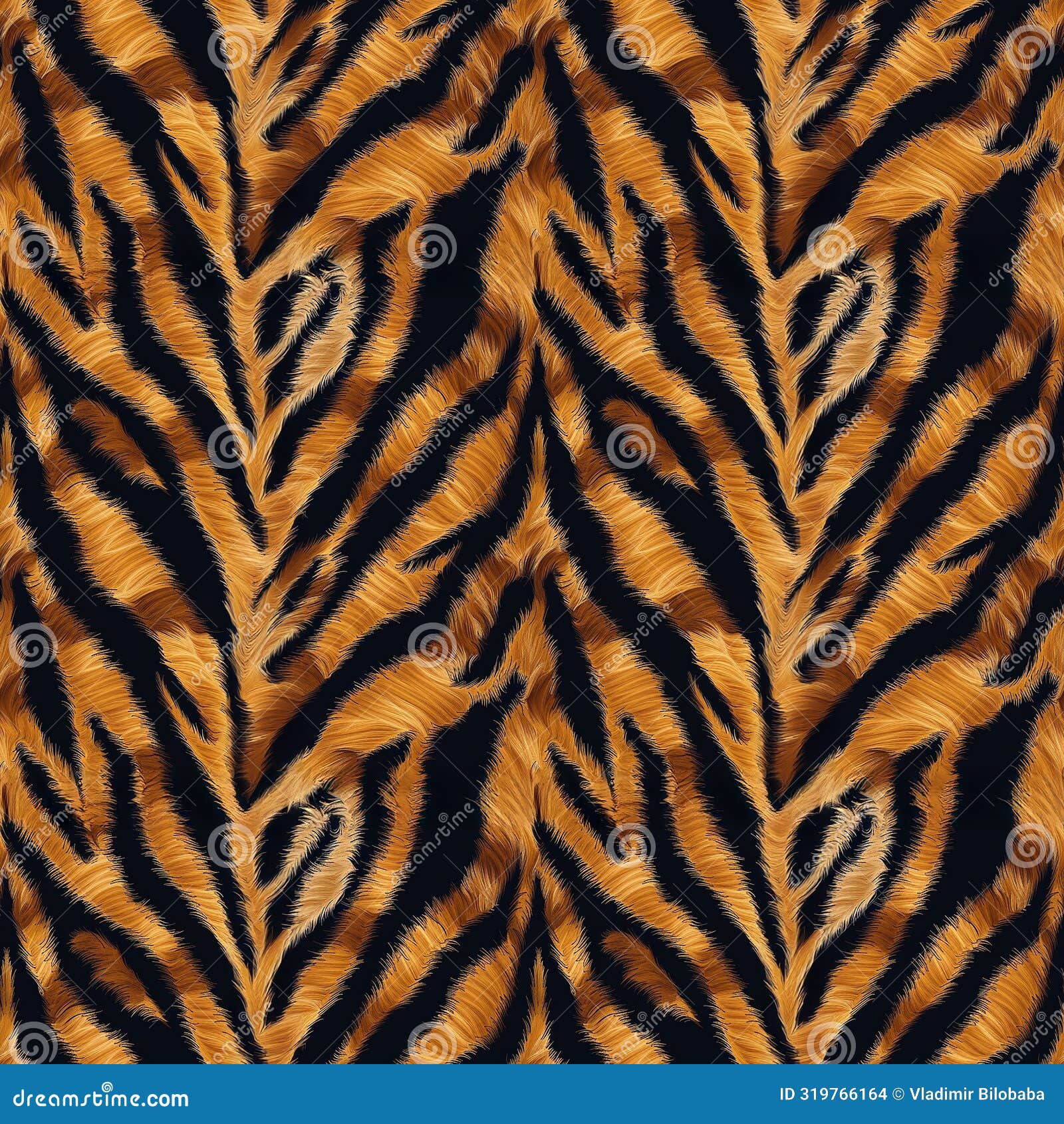 Tiger Stripe Seamless Pattern on Black Background Stock Illustration ...