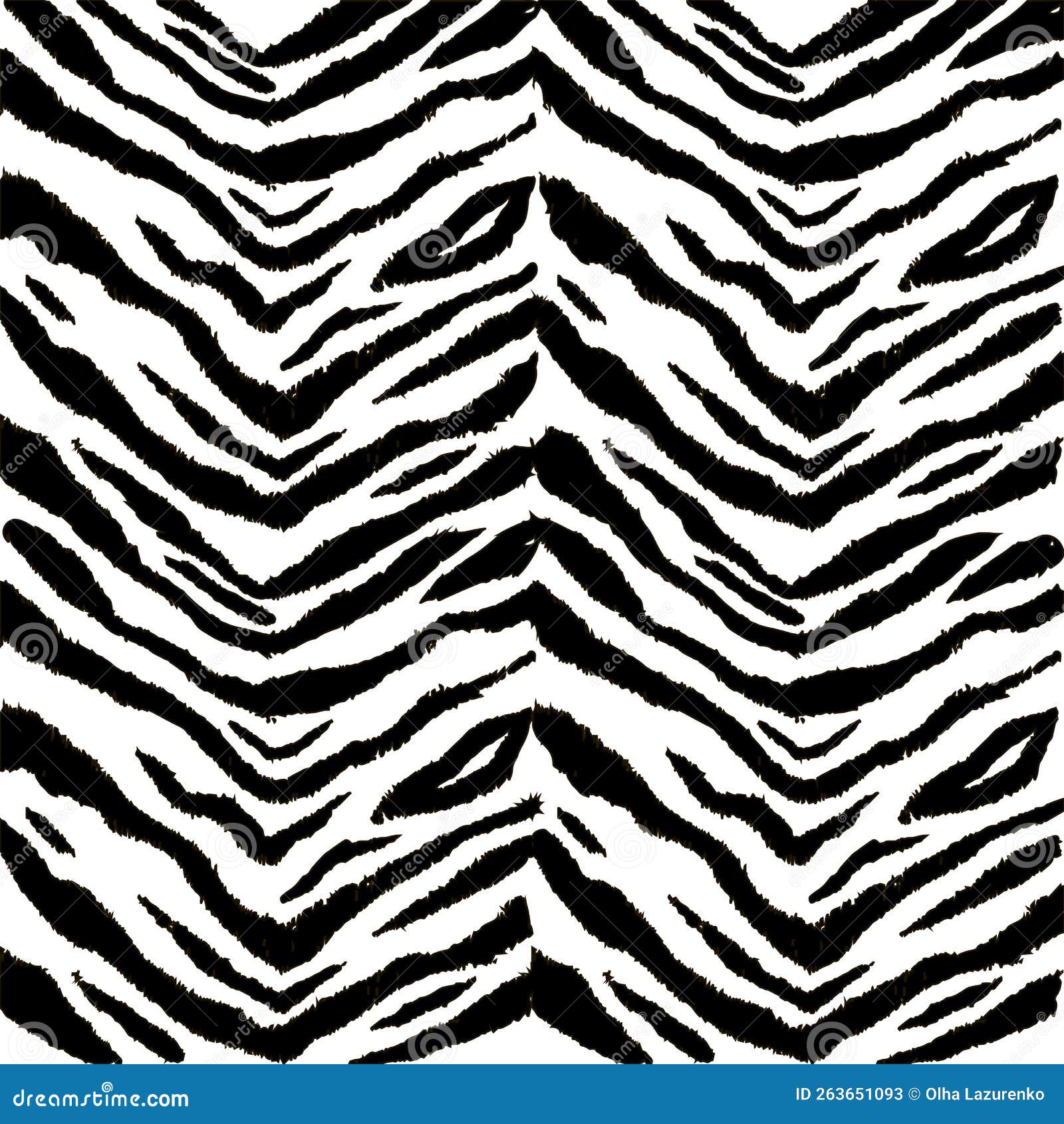 Tiger Stripe Texture Black White. Monochrome Pattern Stock Vector ...