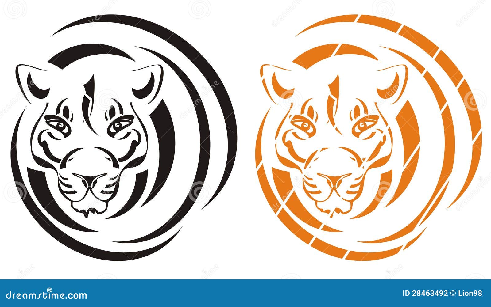 Tiger symbol stock vector. Illustration of hunter, circle - 28463492