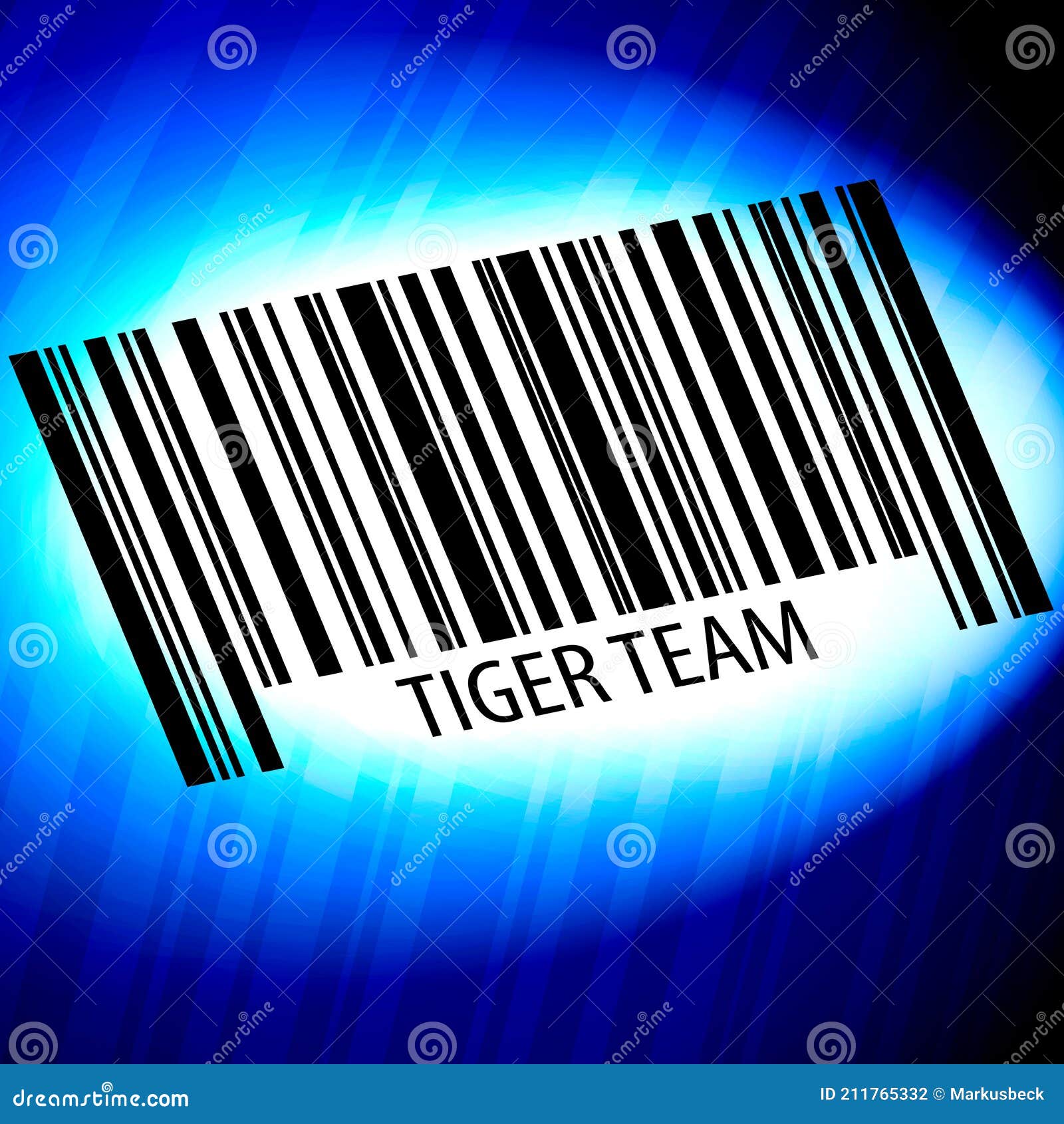 Tiger Team - Barcode with Blue Background Stock Illustration ...