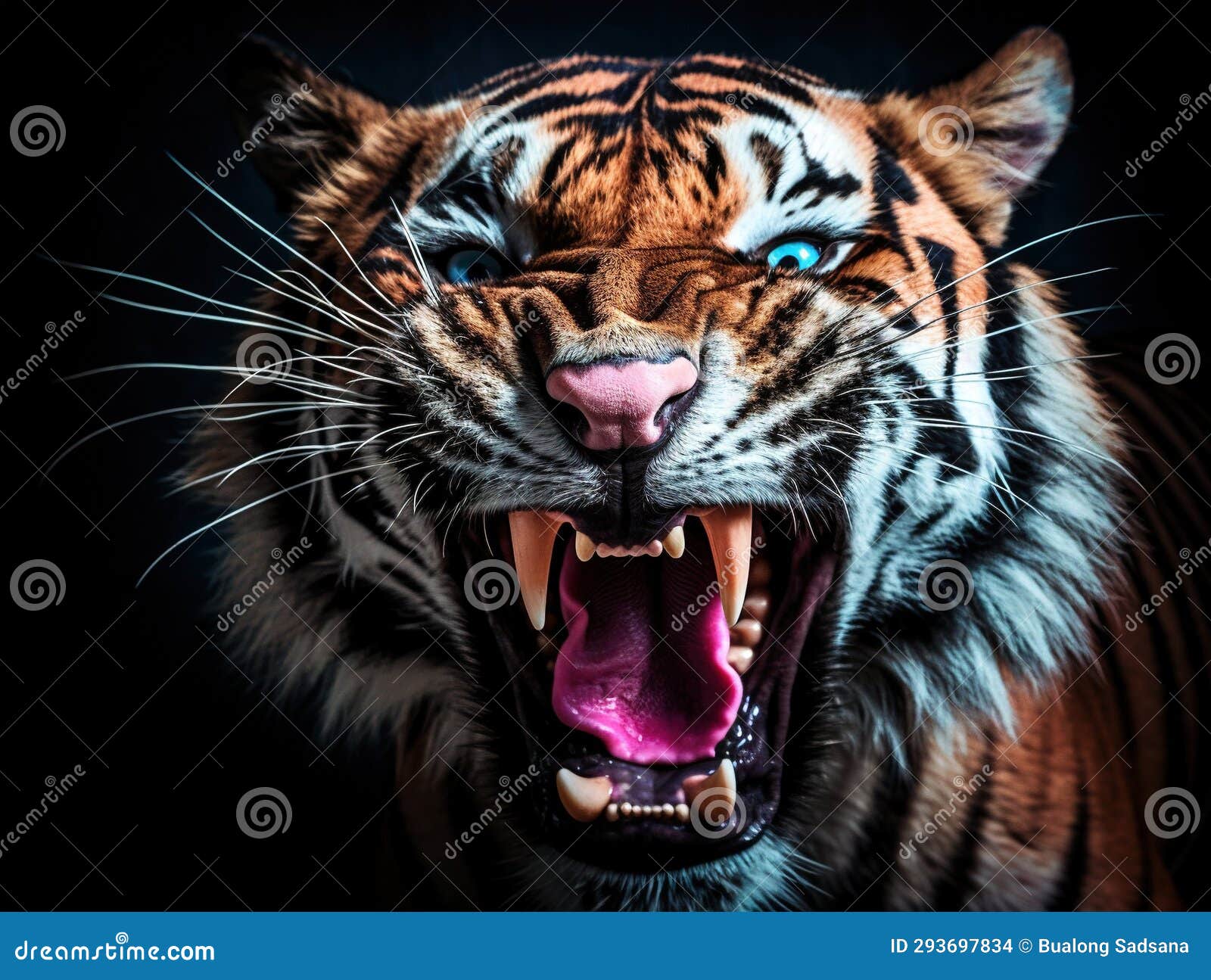 Ai Generated Illustration Wildlife Concept of Tiger Teeth Stock ...