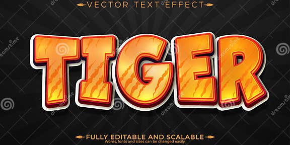 Tiger Text Effect, Editable Zoo and Animal Text Style Stock Vector ...