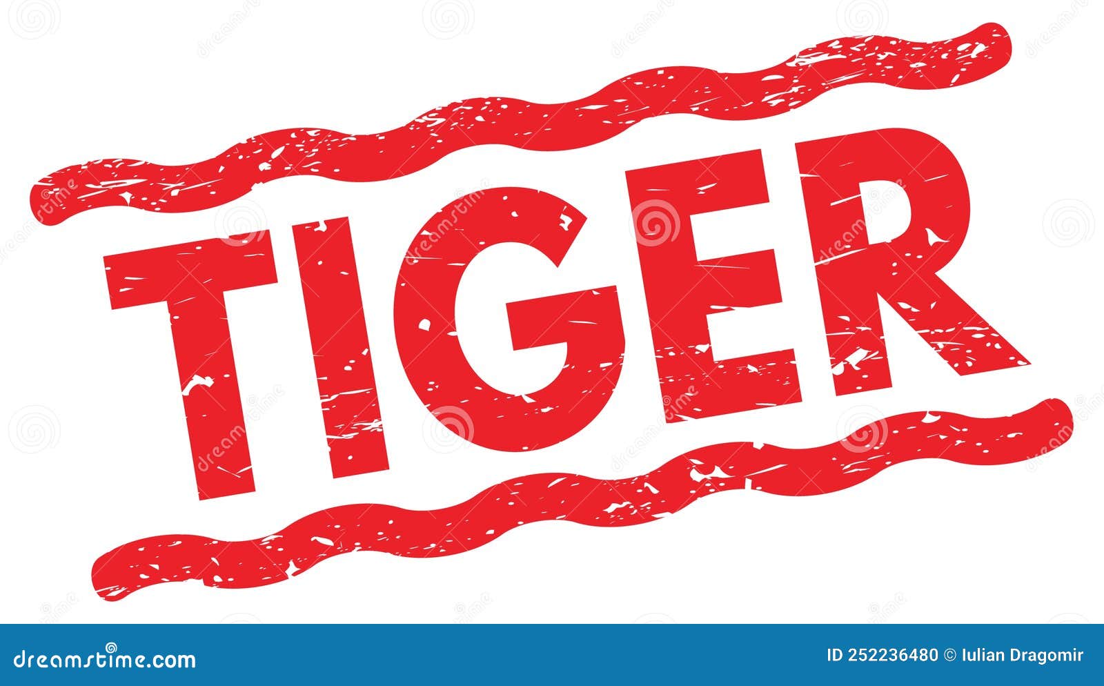 TIGER Text on Red Lines Stamp Sign Stock Illustration - Illustration of ...