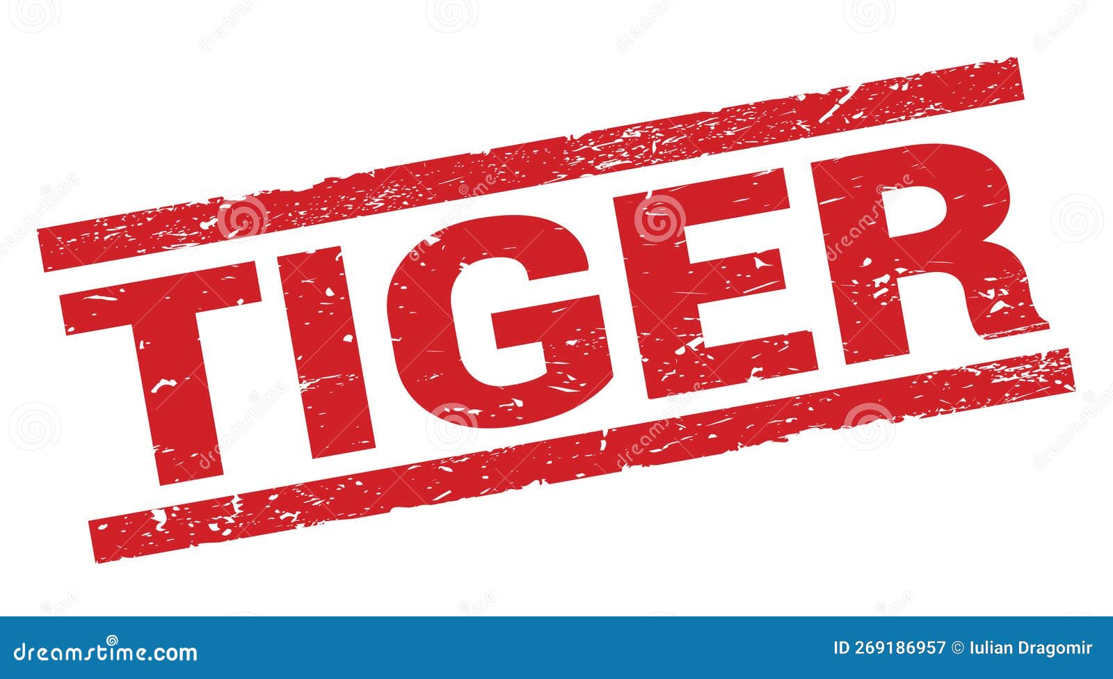 TIGER Text on Red Rectangle Stamp Sign Stock Image - Image of text ...