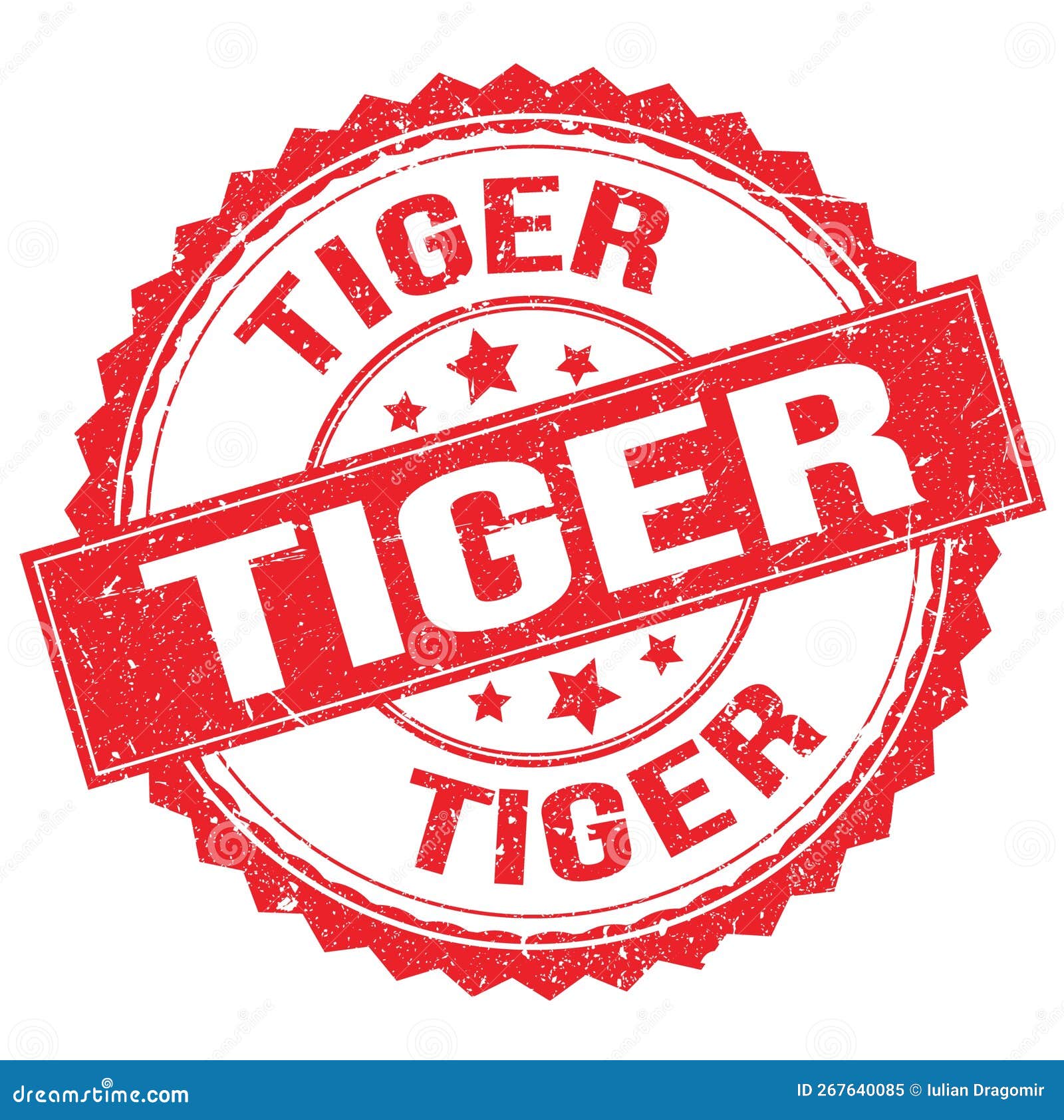 TIGER Text on Red Round Stamp Sign Stock Illustration - Illustration of ...