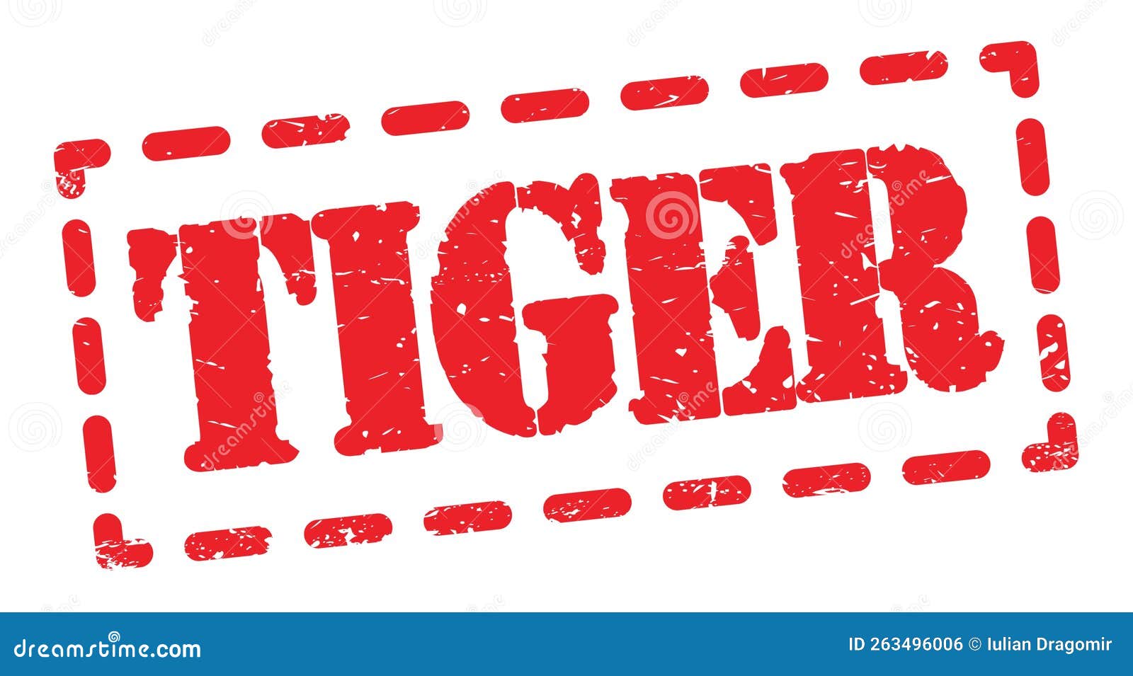 TIGER Text Written on Red Stamp Sign Stock Illustration - Illustration ...