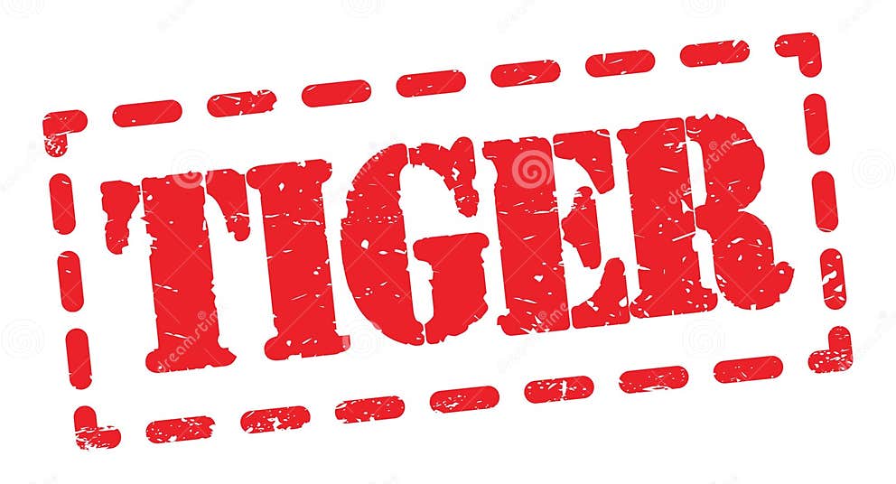 TIGER Text Written on Red Stamp Sign Stock Illustration - Illustration ...