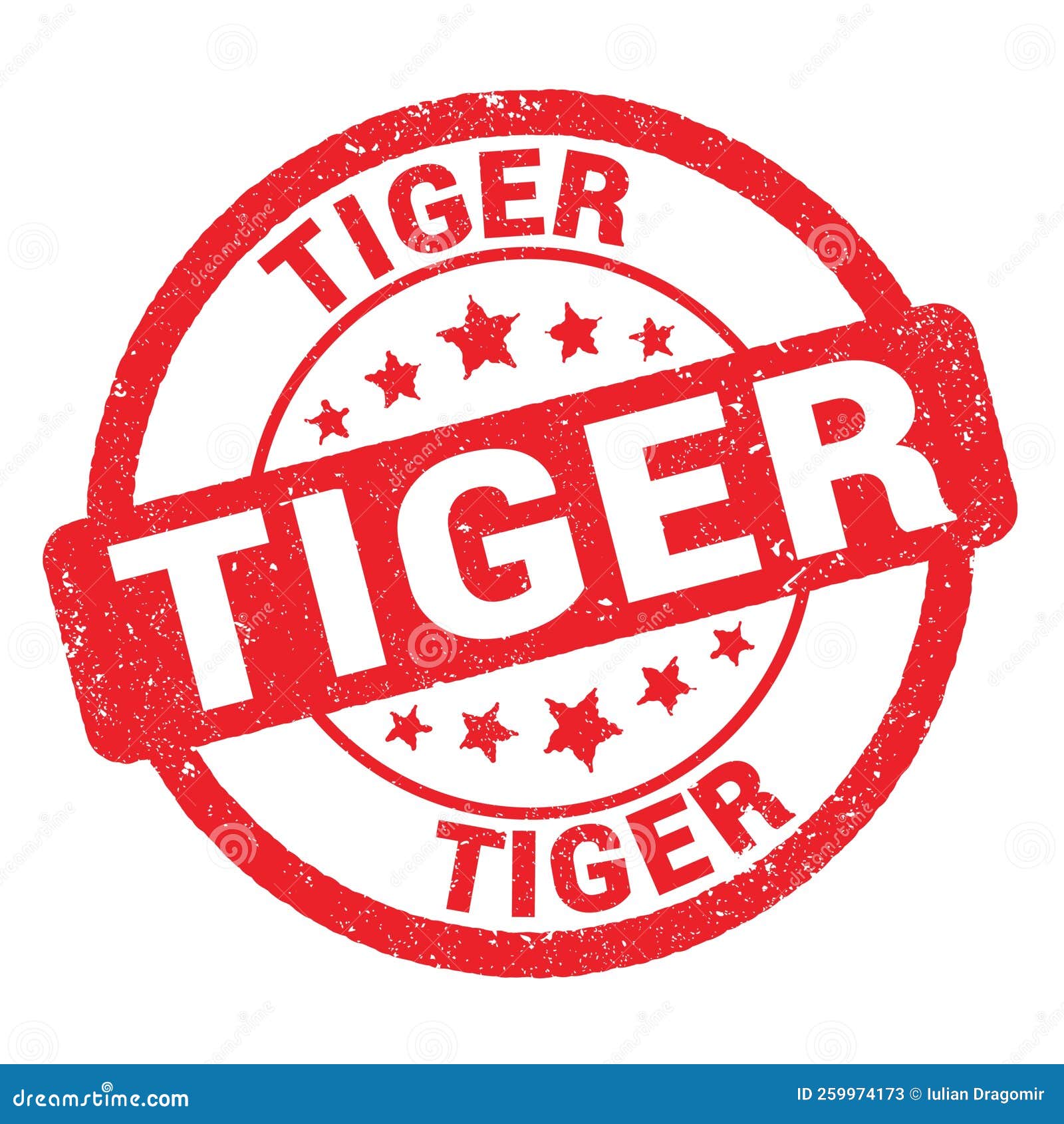 TIGER Text Written on Red Stamp Sign Stock Illustration - Illustration ...