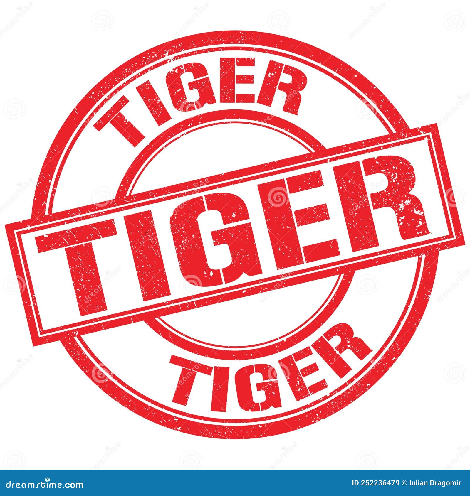 TIGER Text Written on Red Stamp Sign Stock Illustration - Illustration ...