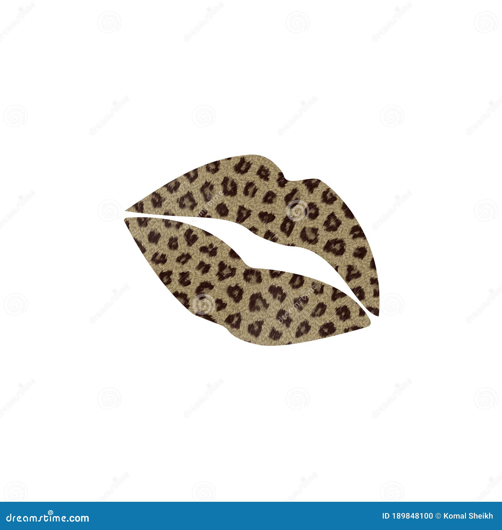 Tiger Texture on Lips Shirt Print Design Illustration Stock ...