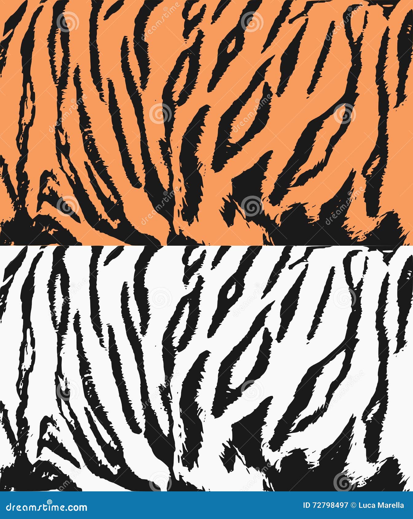 Tiger Texture Cartoon Vector | CartoonDealer.com #72798497