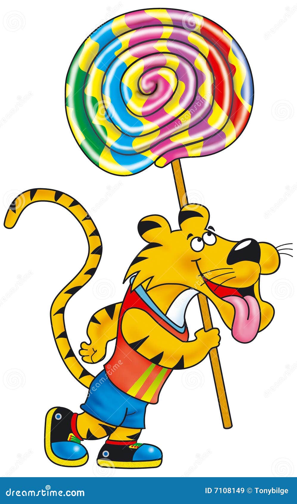 Tiger and twirl lollipop stock illustration. Illustration of children ...