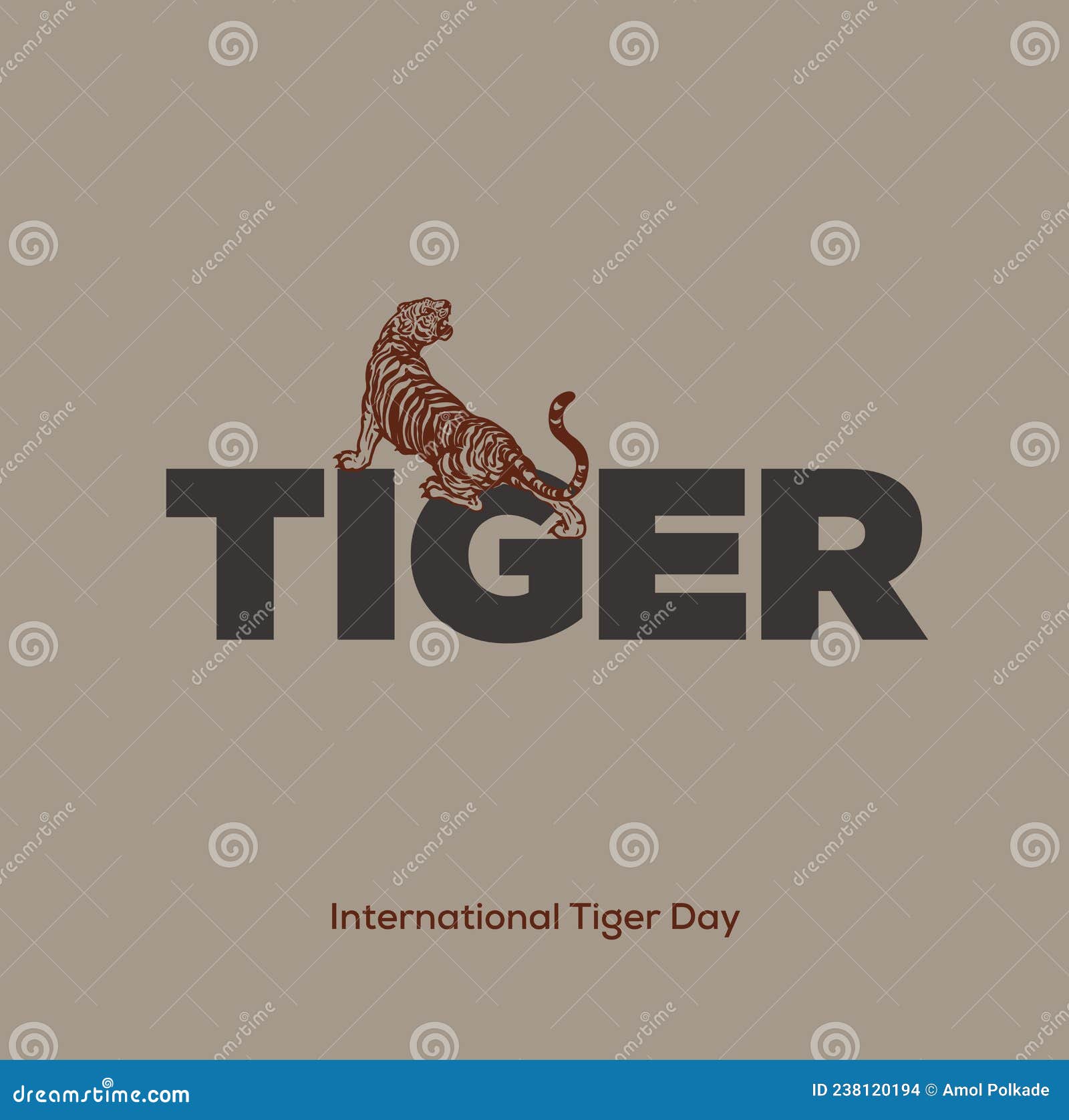 Tiger Typography. International Tiger Day Post Stock Vector ...