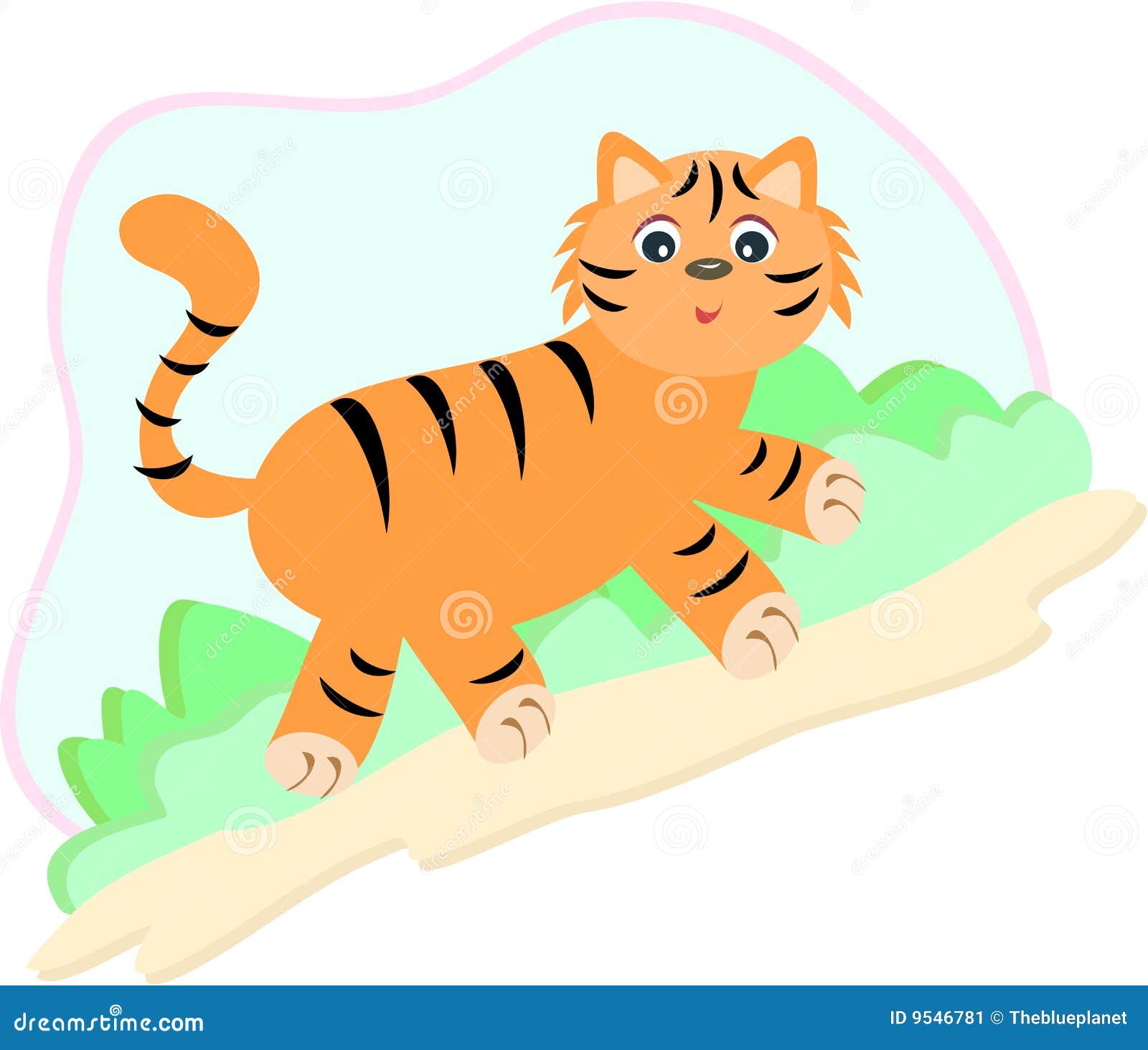 Tiger Walk stock vector. Illustration of vector, wildlife - 9546781