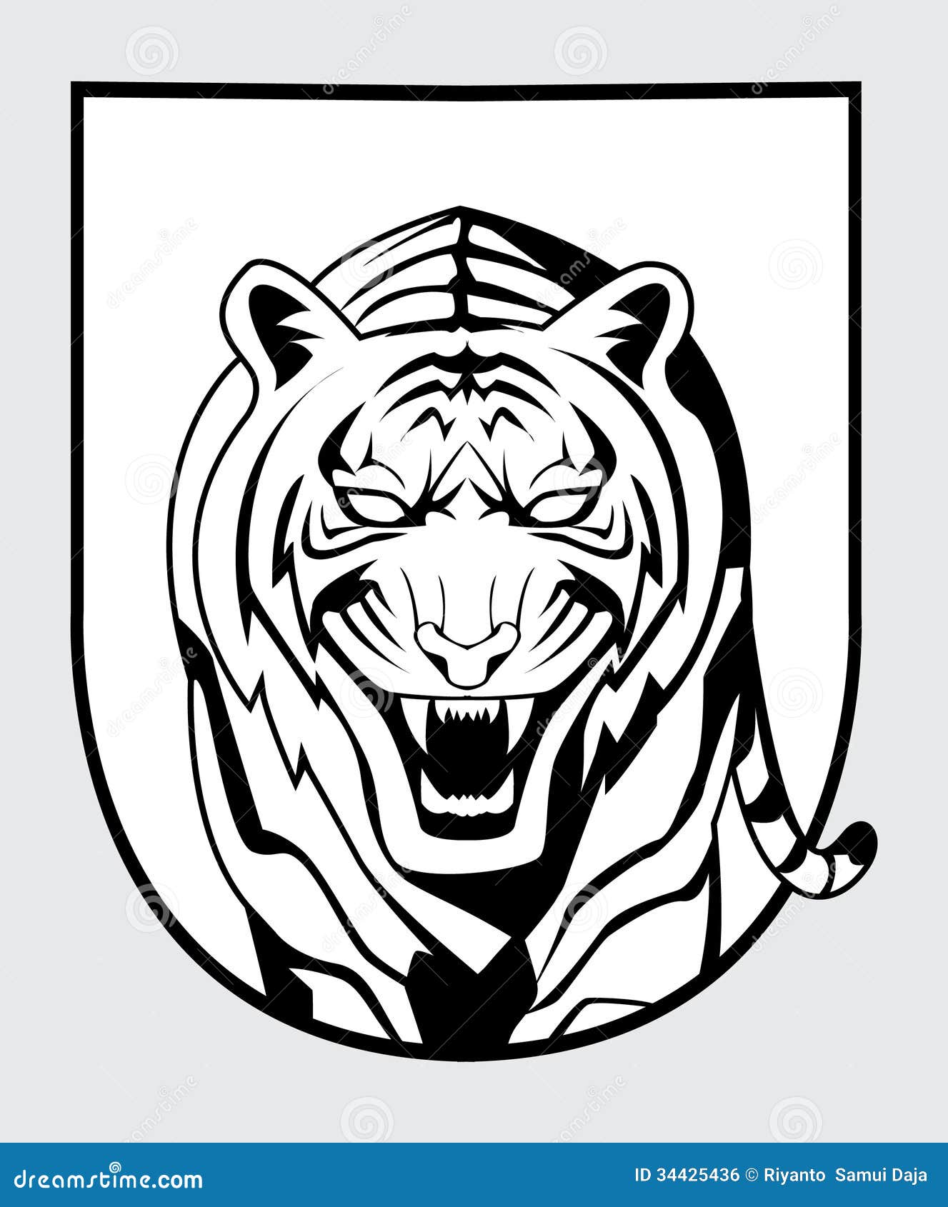 Tiger walk stock vector. Illustration of fierce, strength - 34425436