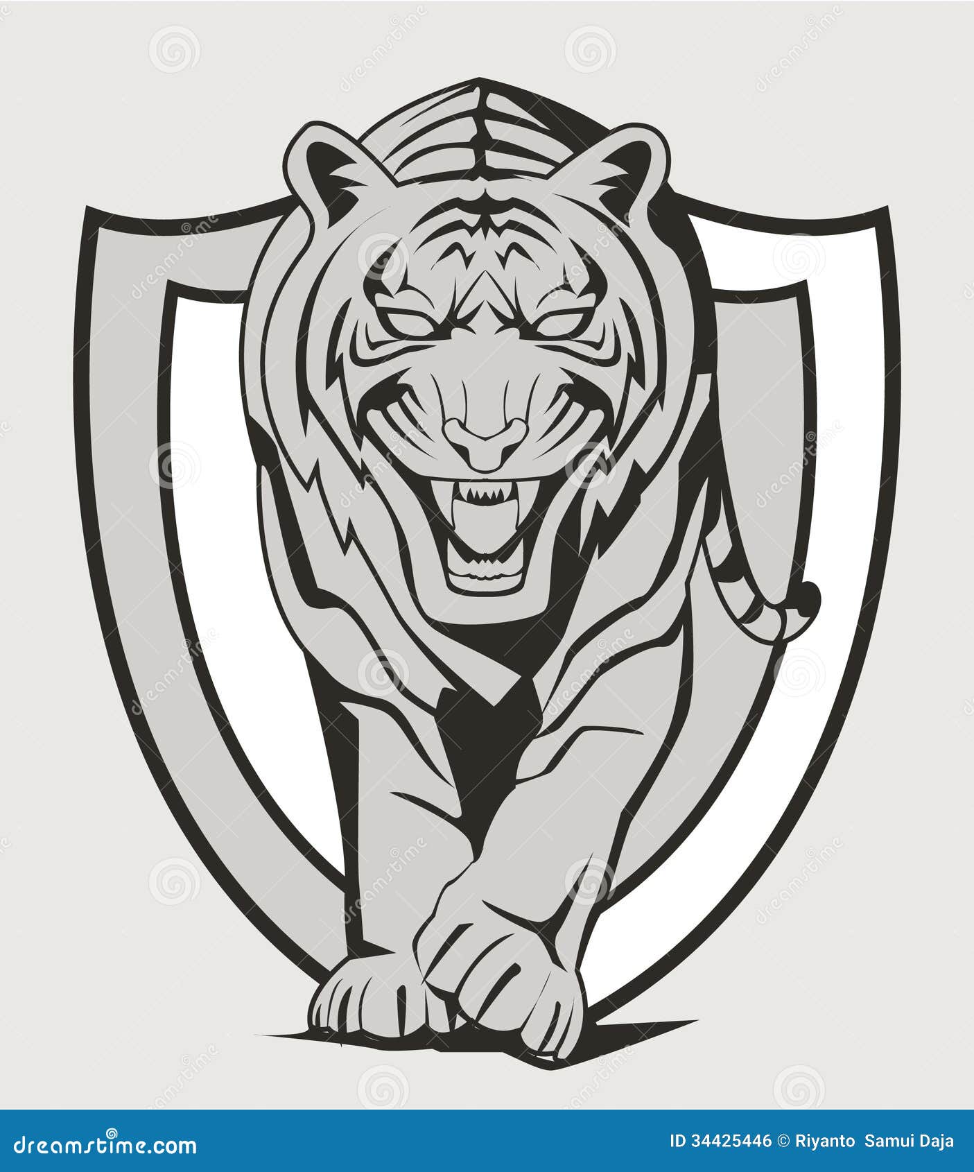 Tiger walk stock vector. Illustration of mammal, nature - 34425446