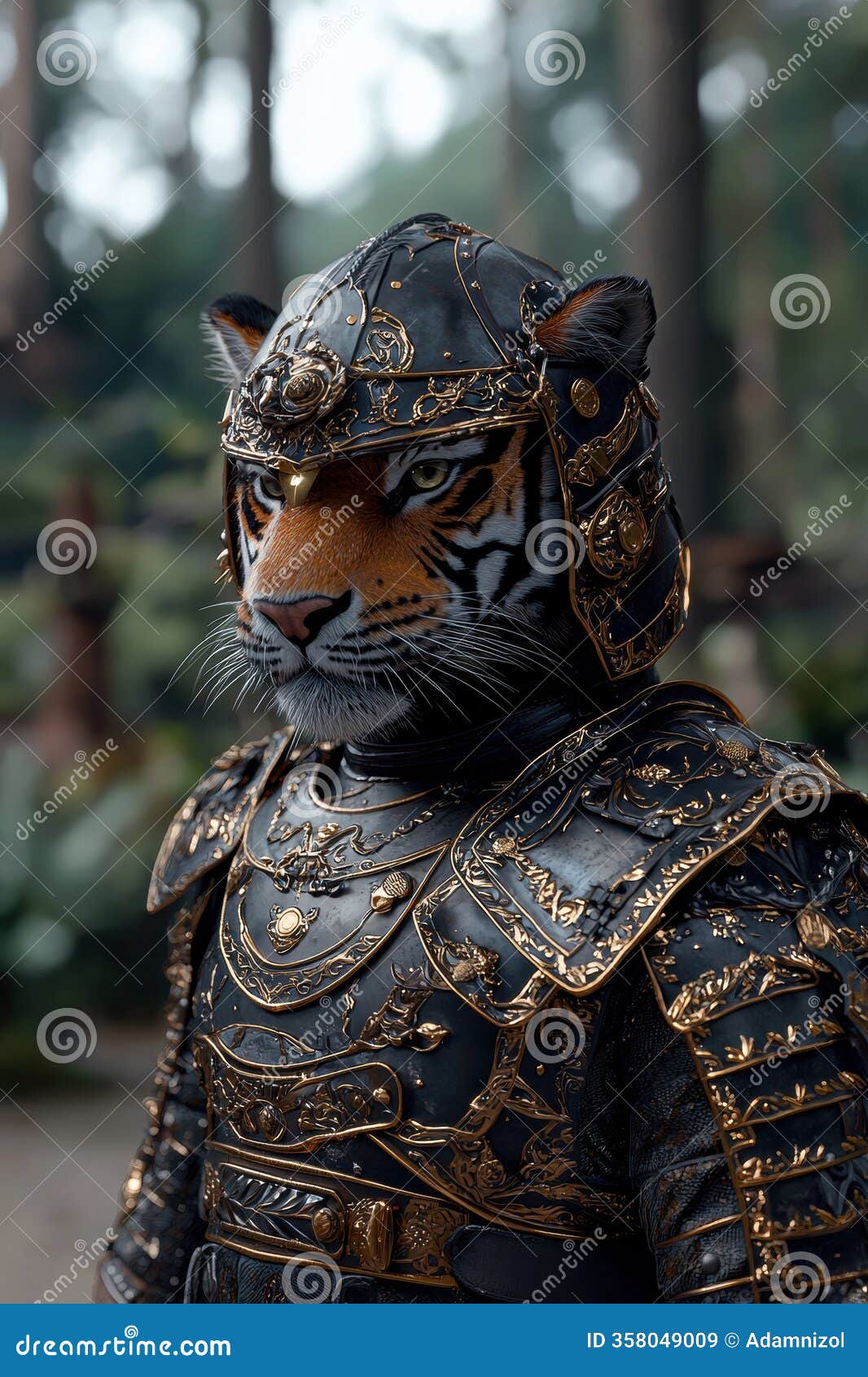 A Tiger With Armor With A Castle At The Background Stock Photo ...