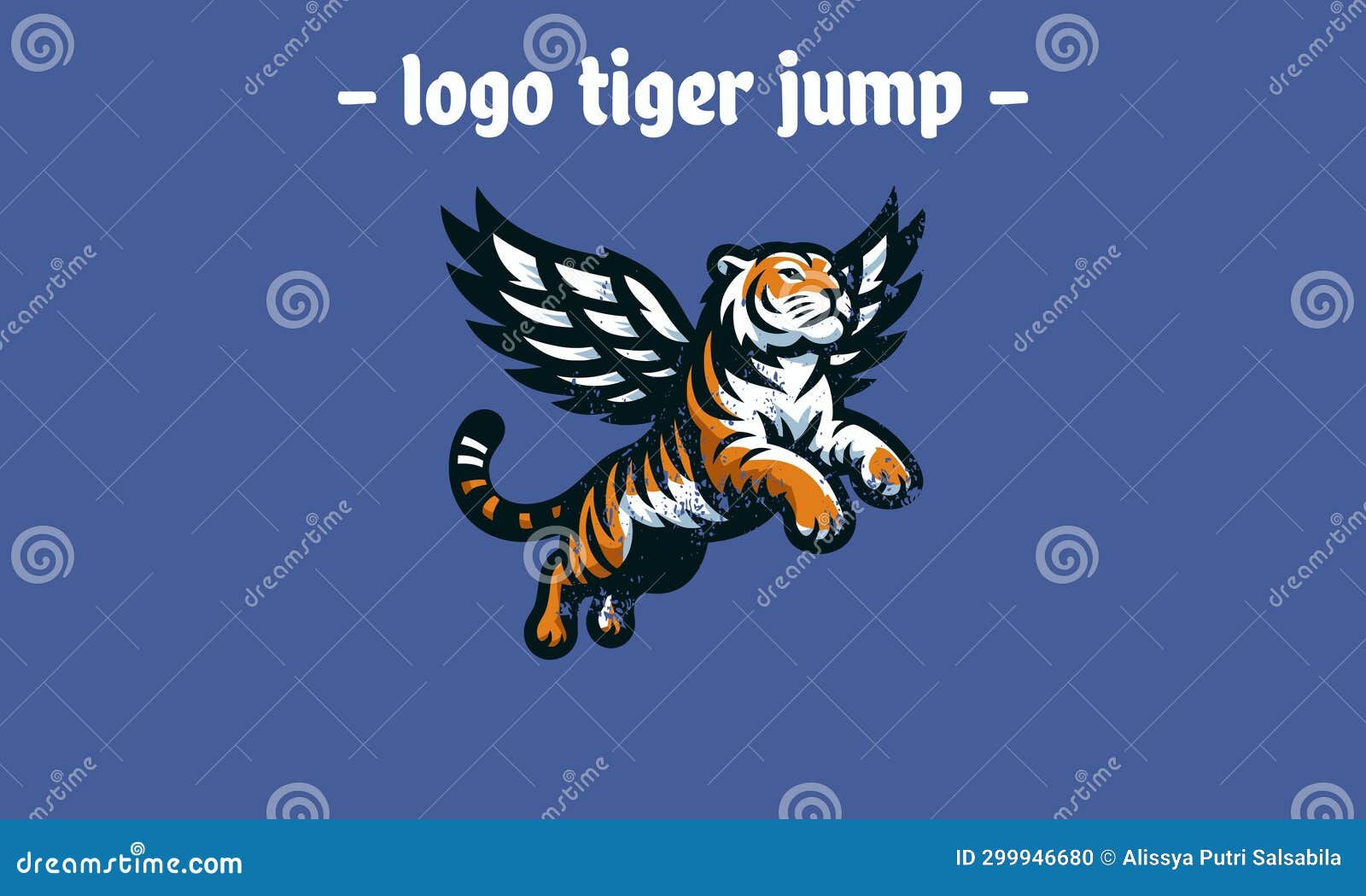 Tiger with Wings Vector Mascot Design Stock Illustration - Illustration ...