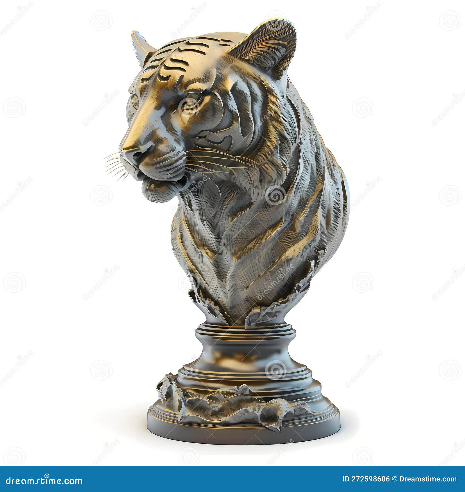 Tiger Winner Trophy. Generative AI Stock Photo - Image of gold, white ...