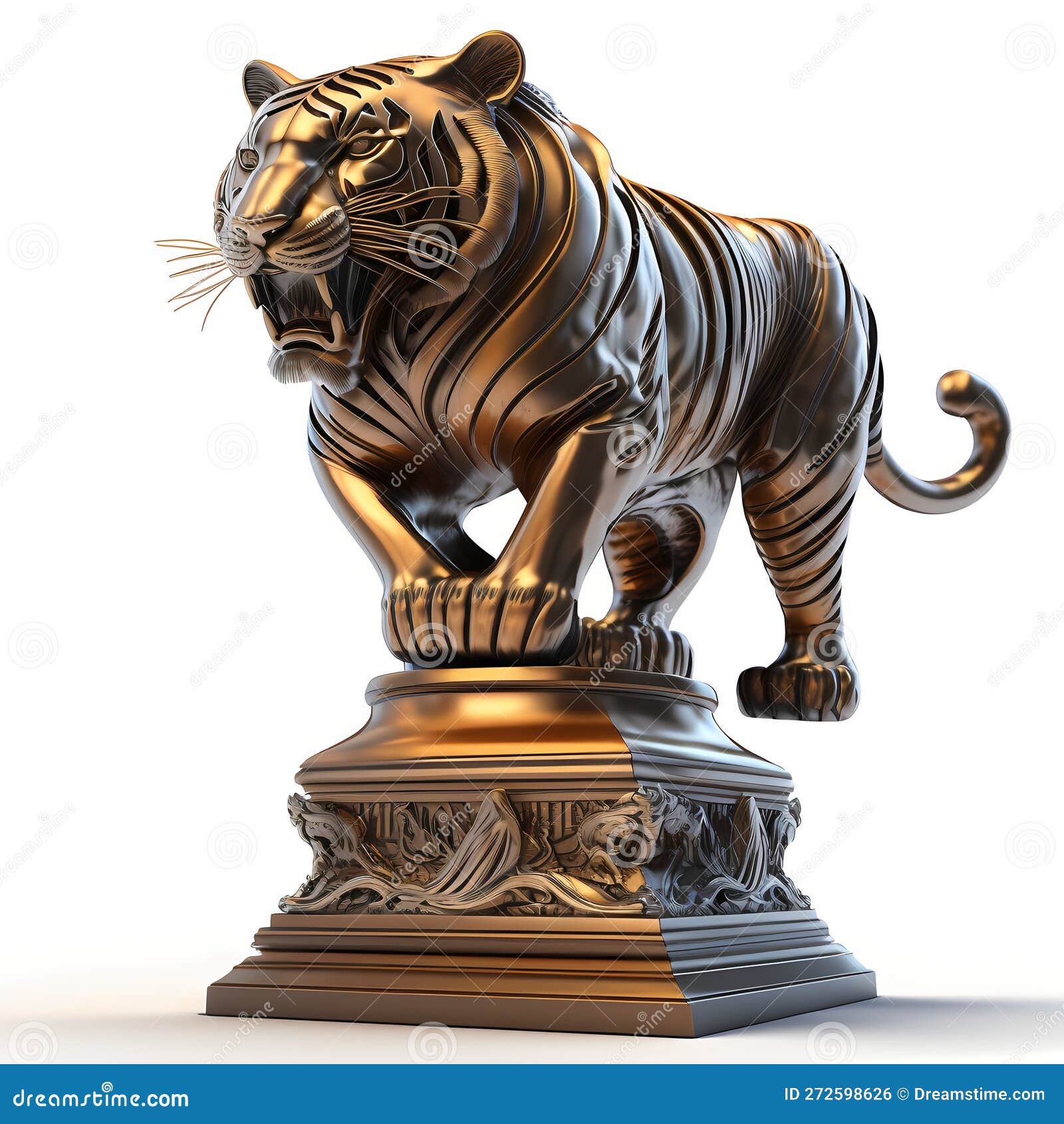 Tiger Winner Trophy. Generative AI Stock Photo - Image of goblet, award ...