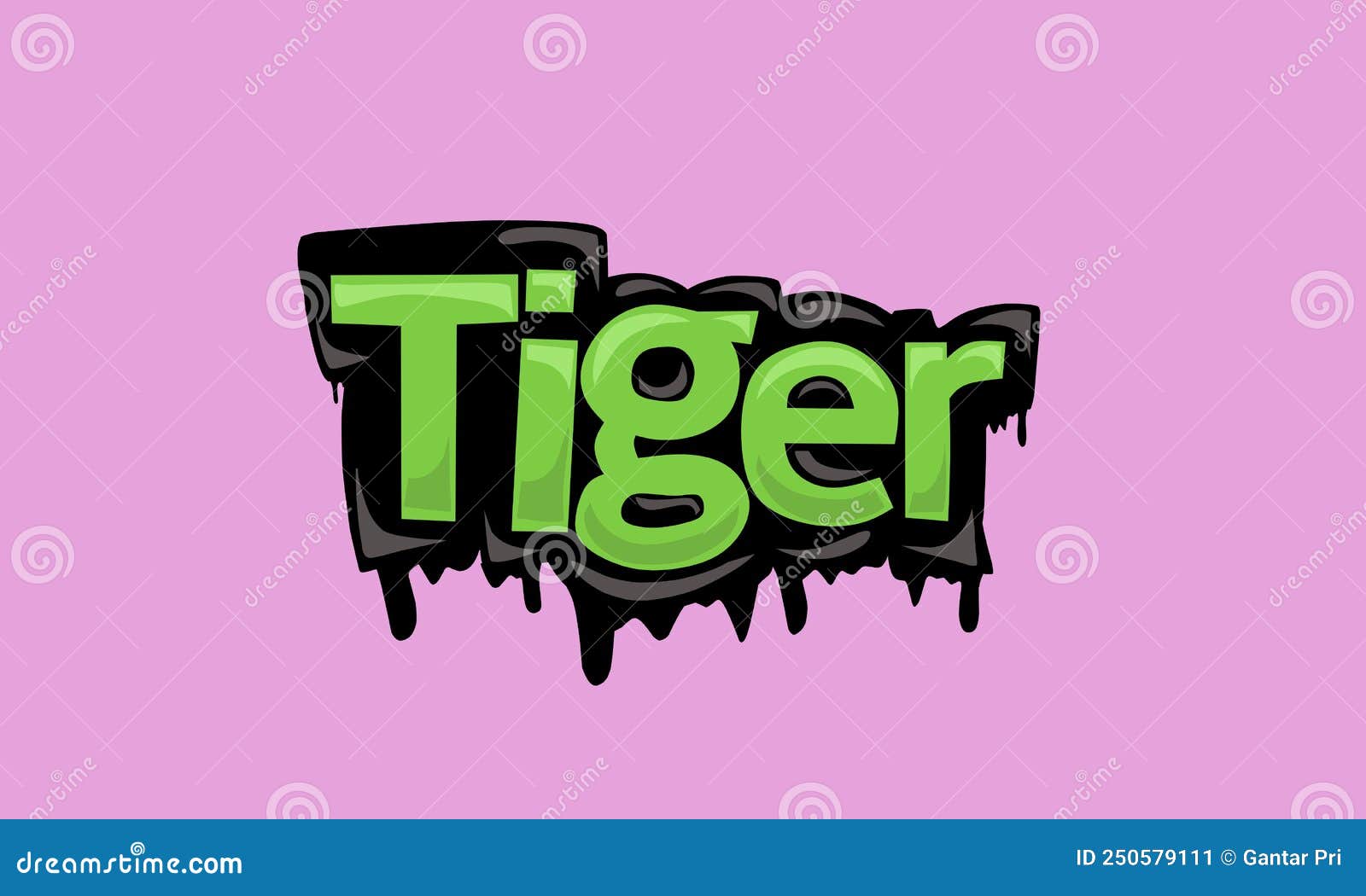 TIGER Writing Vector Design on Pink Background Stock Vector ...