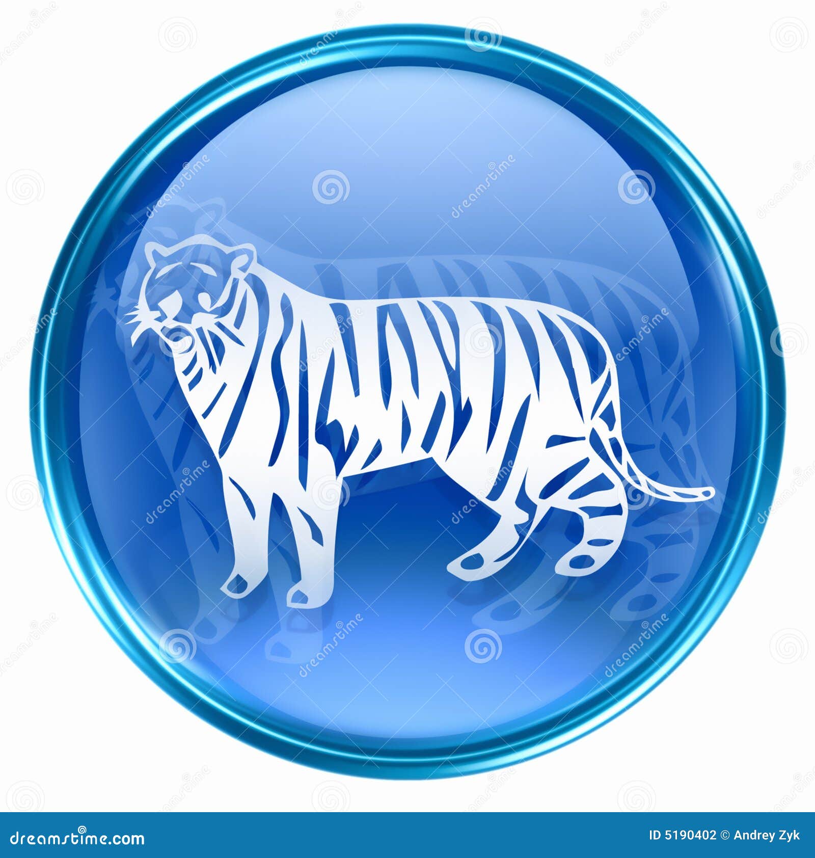 Tiger Zodiac icon blue stock illustration. Illustration of drawing ...