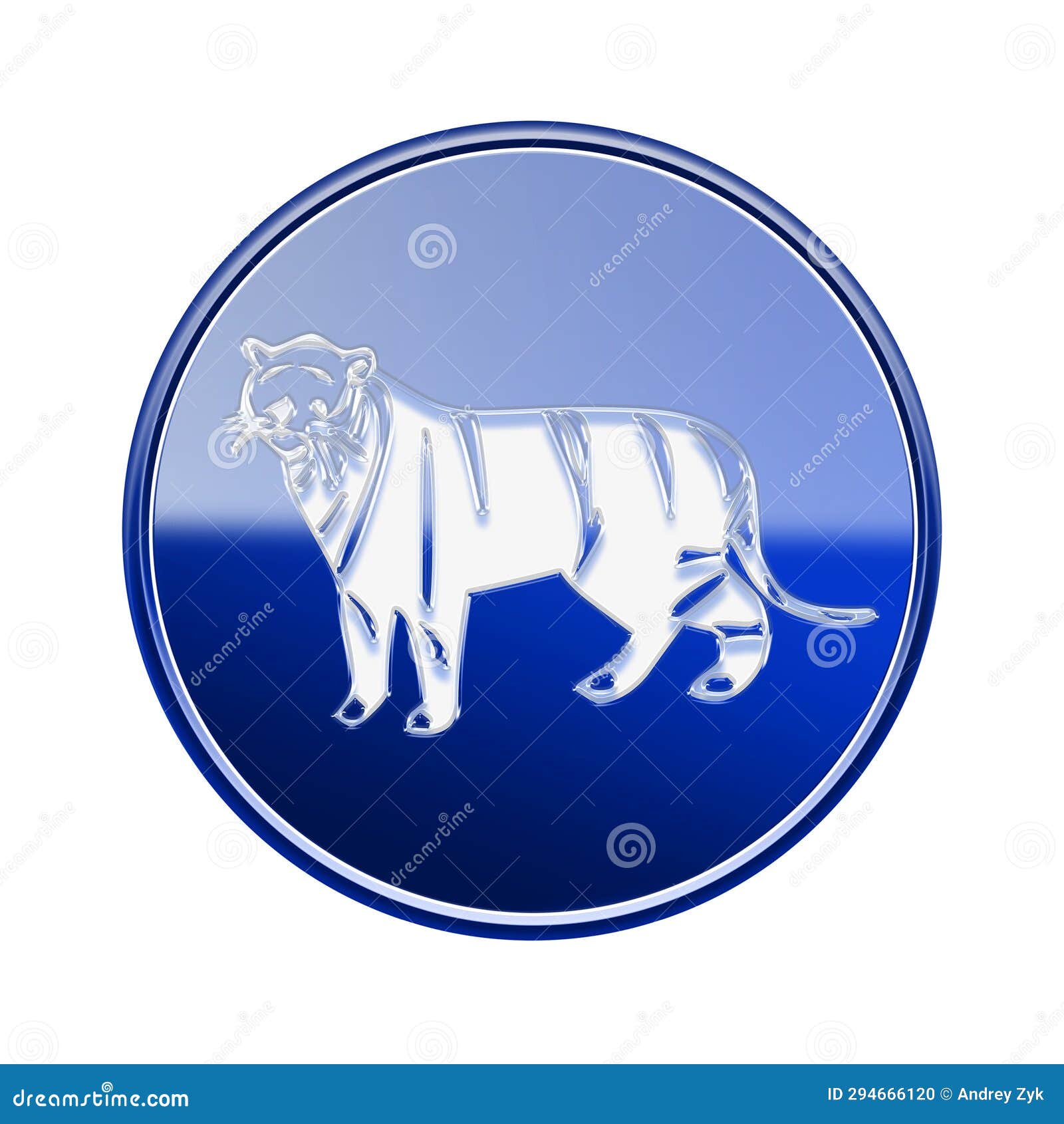 Tiger Zodiac icon blue.. stock illustration. Illustration of japan ...