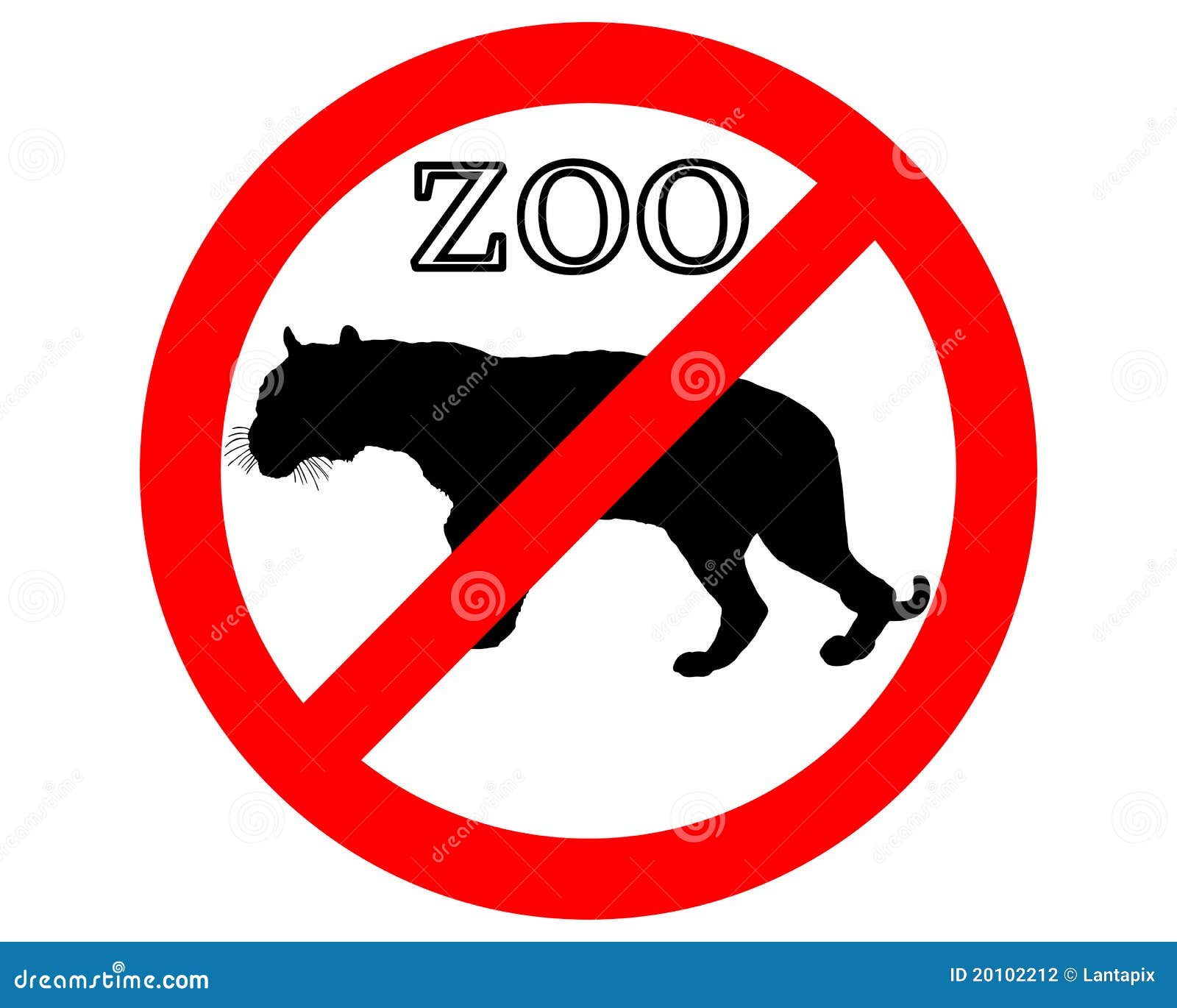 Tiger in zoo prohibited stock vector. Illustration of park - 20102212