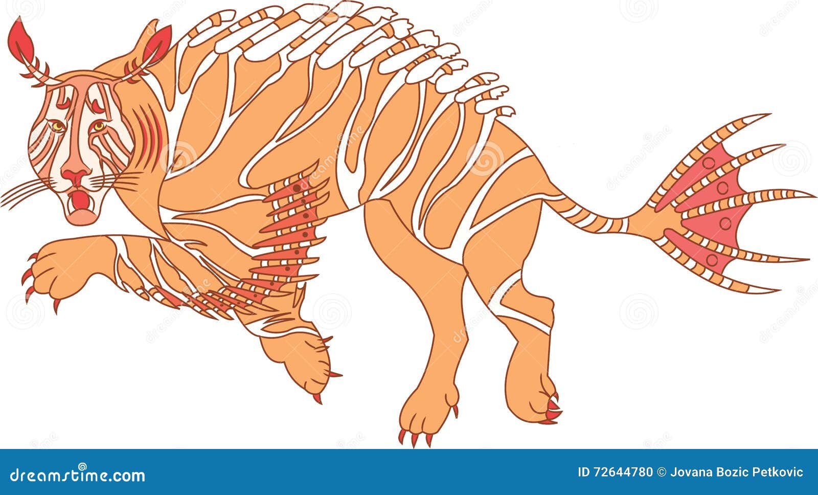 TigerFish stock vector. Illustration of mammals, colorful - 72644780