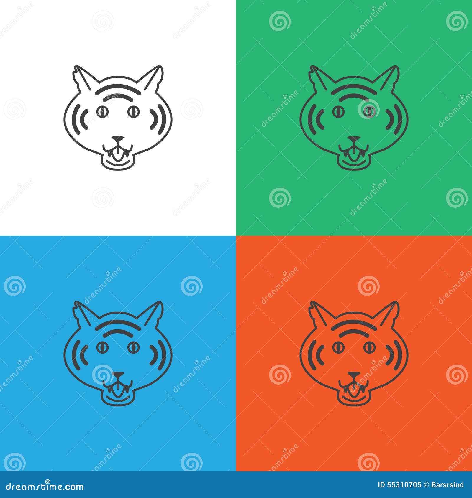 Tigerlogo eller symbol in stock illustrationer. Illustration av emblem ...