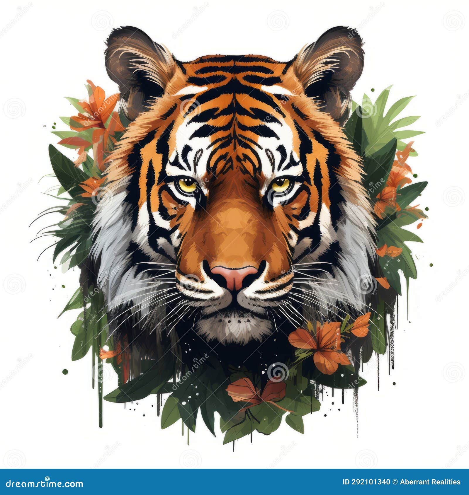 Tigers Face. Vector Illustration Of A Tiger Head. | CartoonDealer.com ...