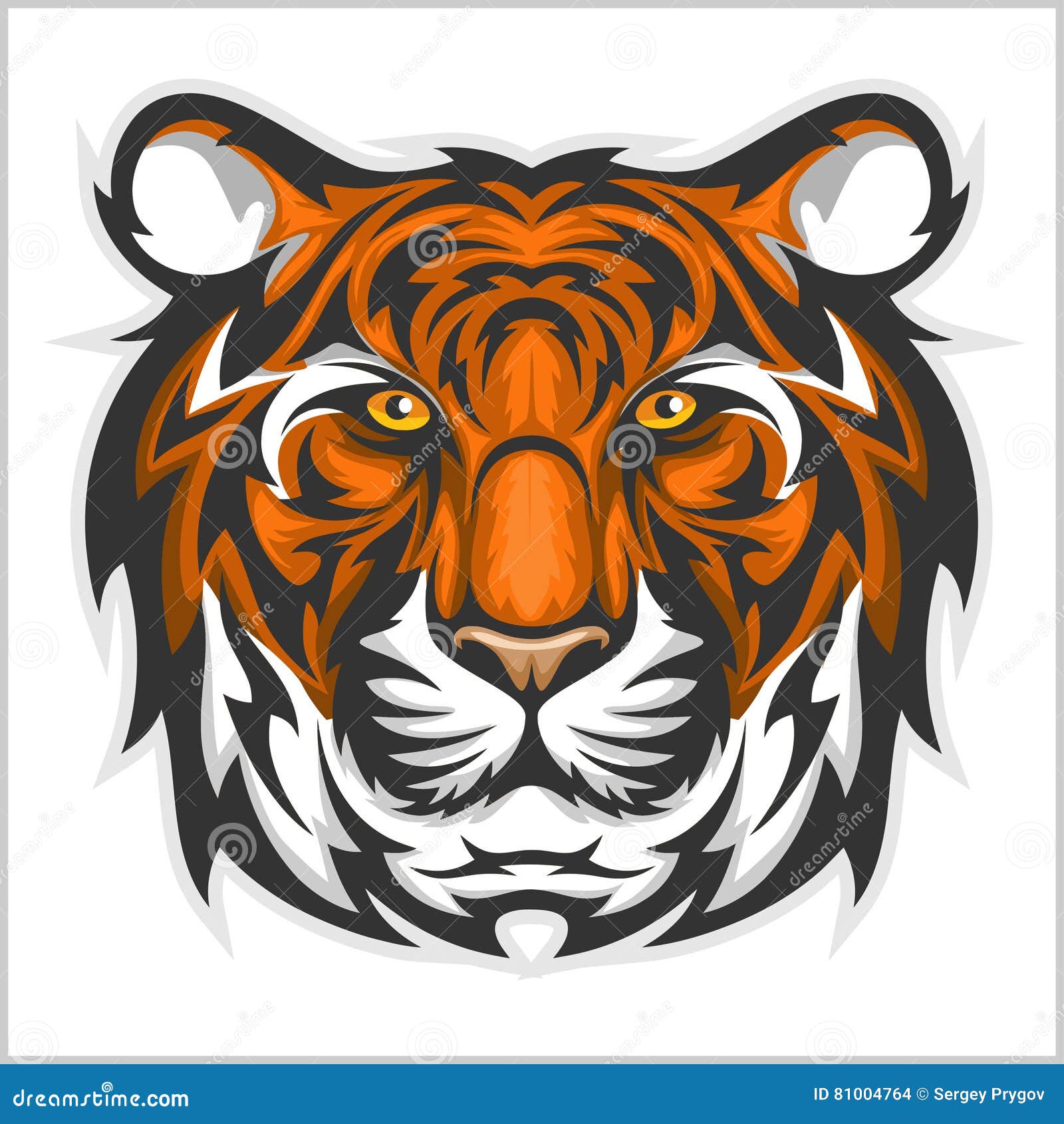 Tigers Face. Vector Illustration Of A Tiger Head. | CartoonDealer.com ...