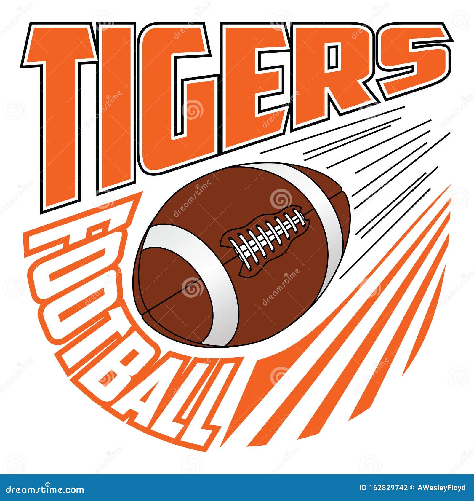 Tigers Football Team Design Vector Illustration | CartoonDealer.com ...
