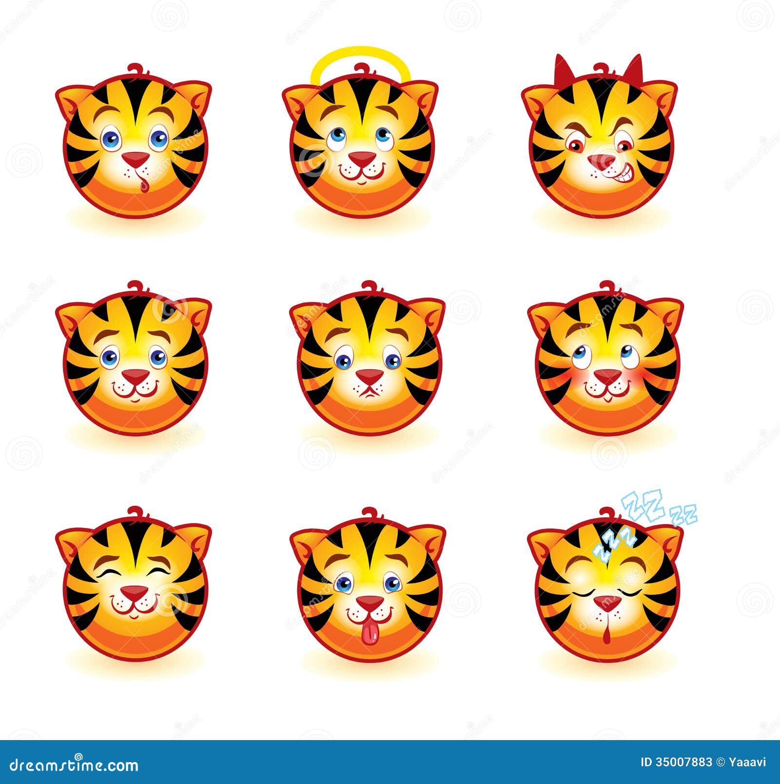Tigers stock vector. Illustration of icons, animals, tiger - 35007883