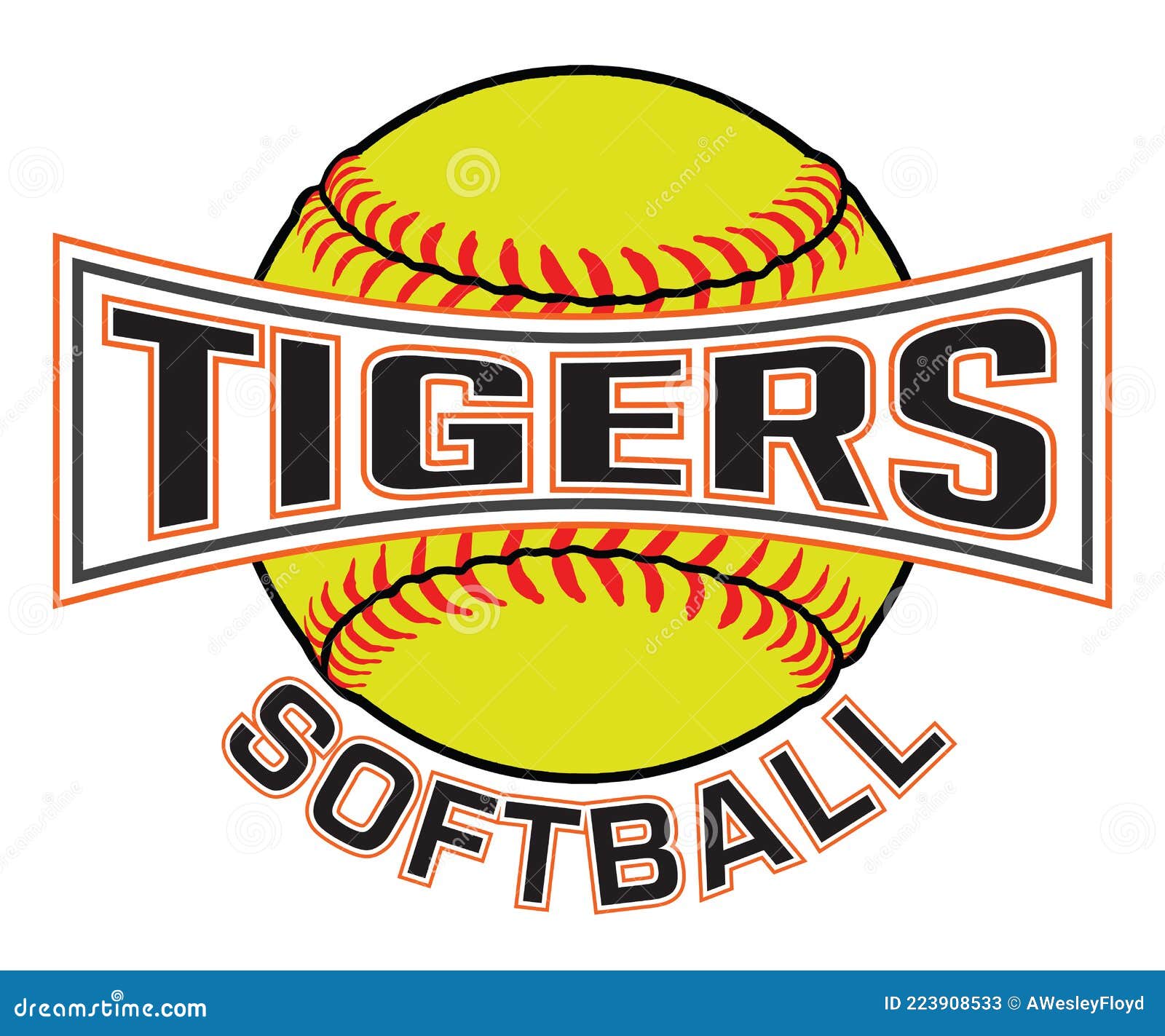 Tigers Softball Graphic stock vector. Illustration of graphic - 223908533
