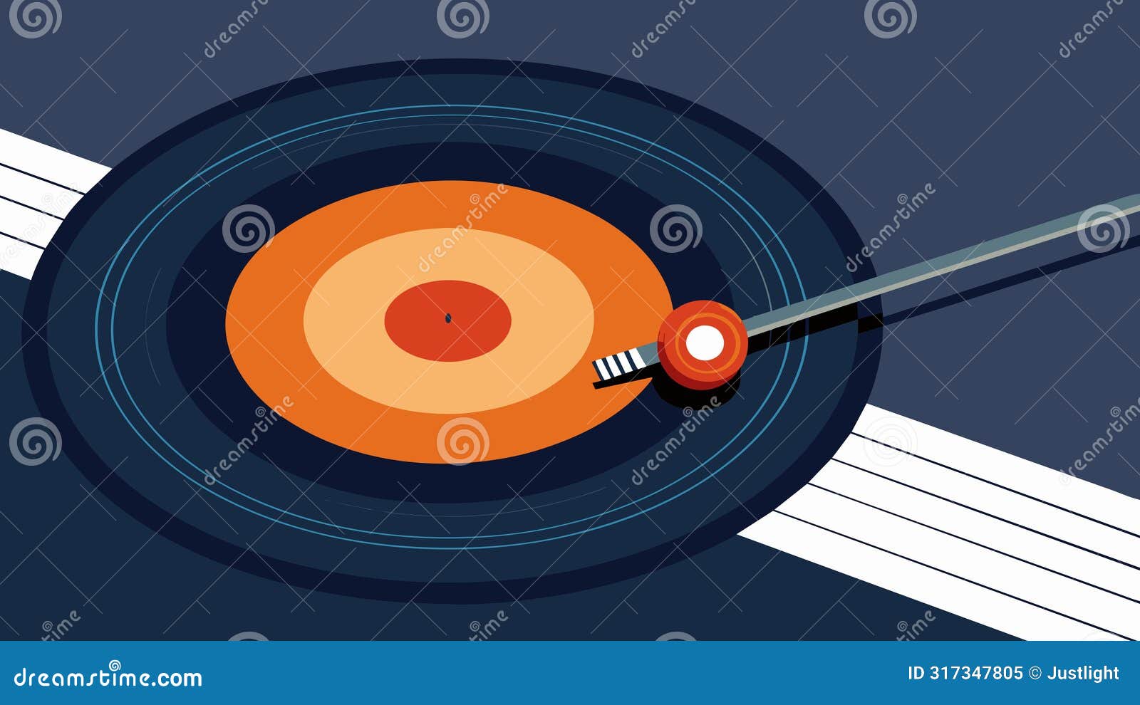 A Tight Shot of a Record Needle Smoothly Transitioning between Tracks ...