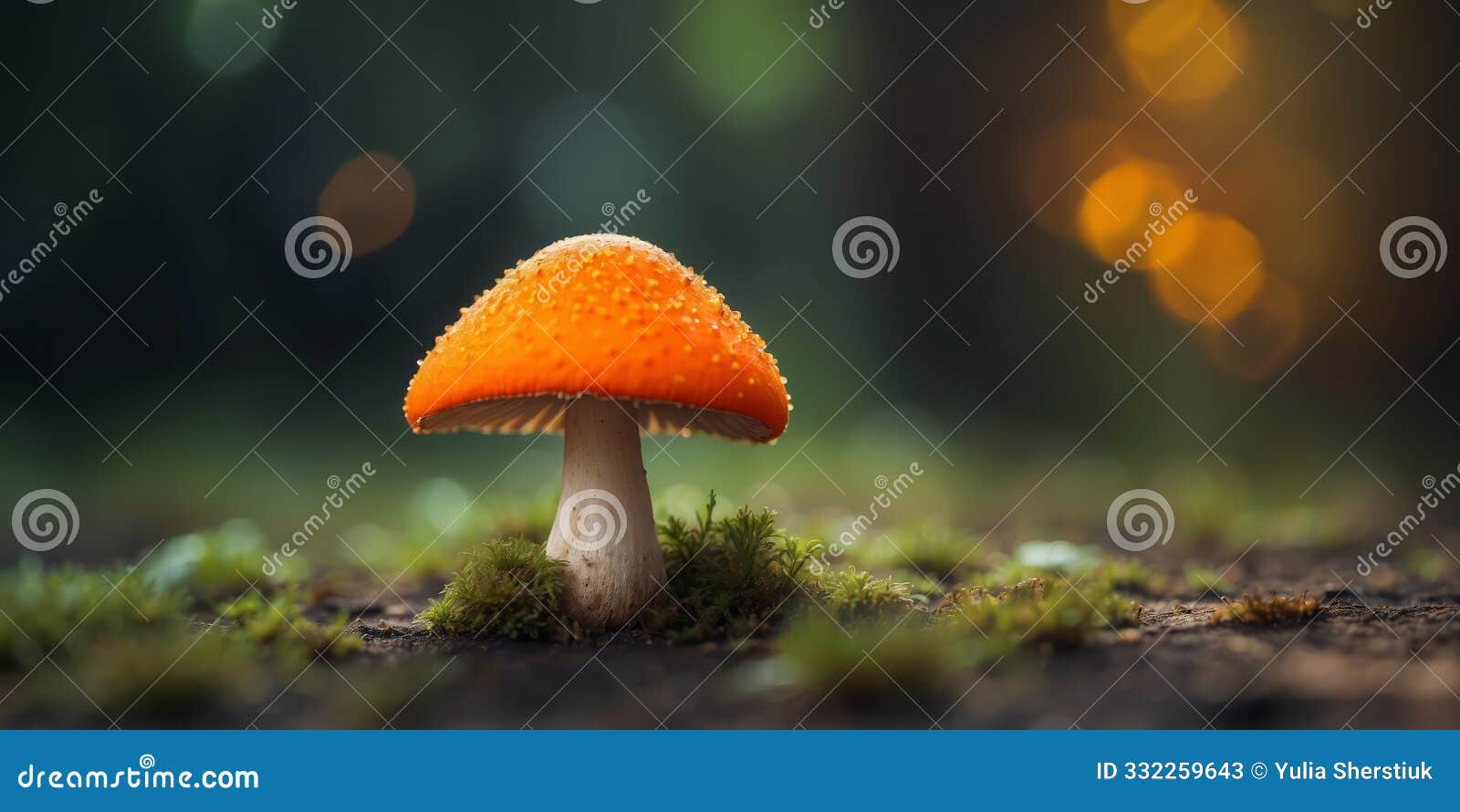 A Tight Shot of a Tiny Mushroom Topped with an Orange Mushroom, Plus an ...