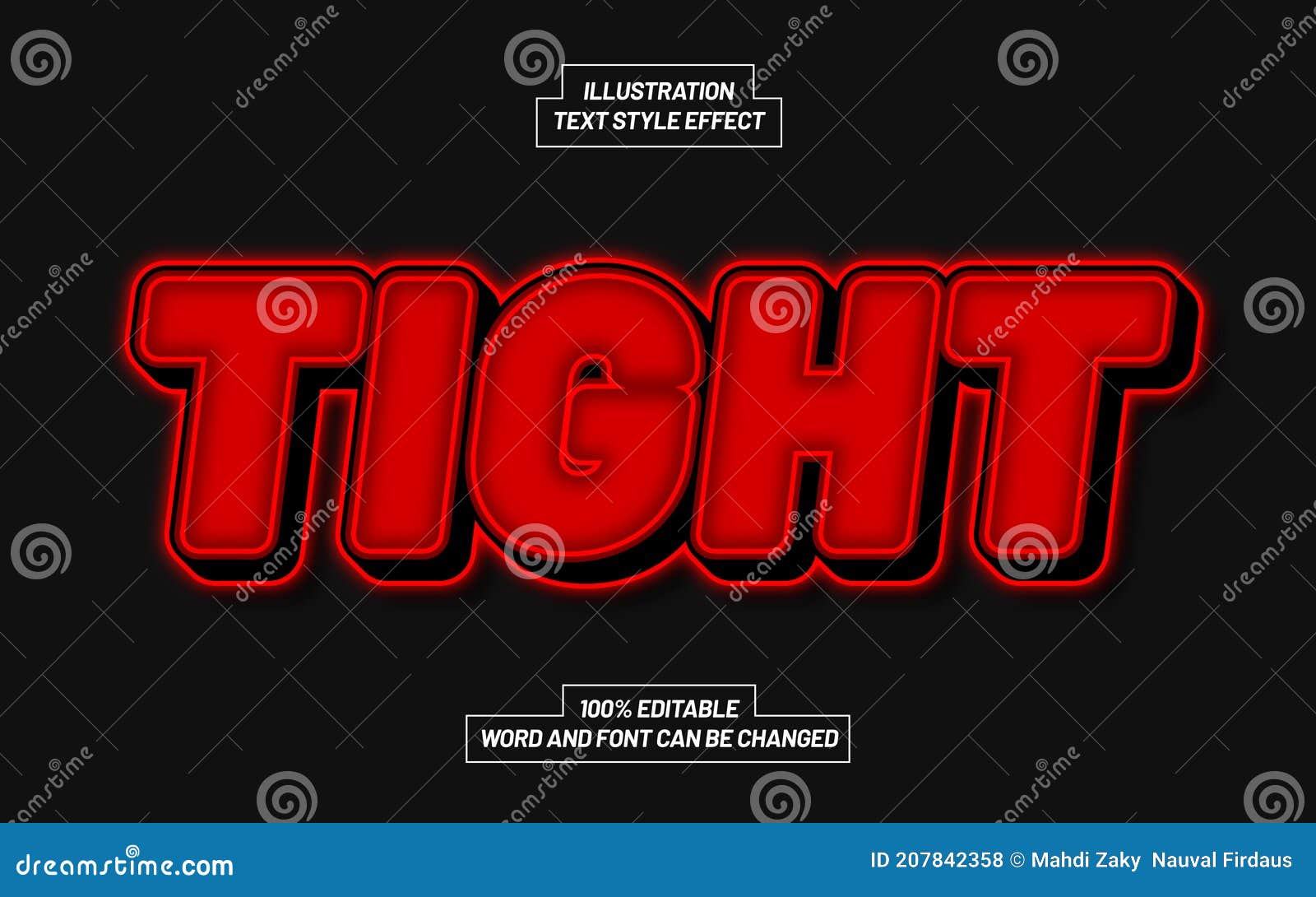 Tight Red Text Style Effect Stock Vector - Illustration of corporate ...