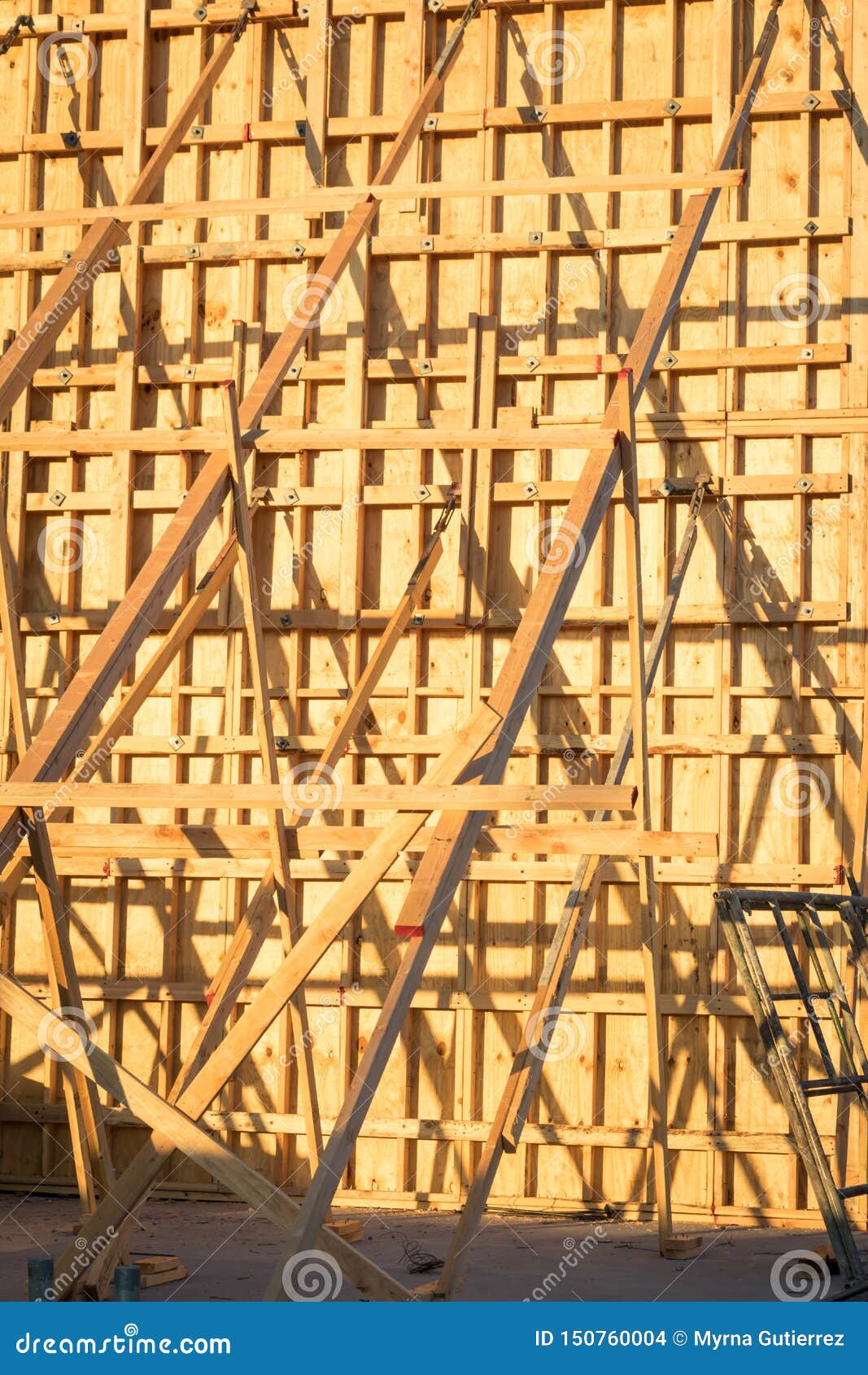 Close Up of Formwork Construction Stock Photo - Image of nailed ...