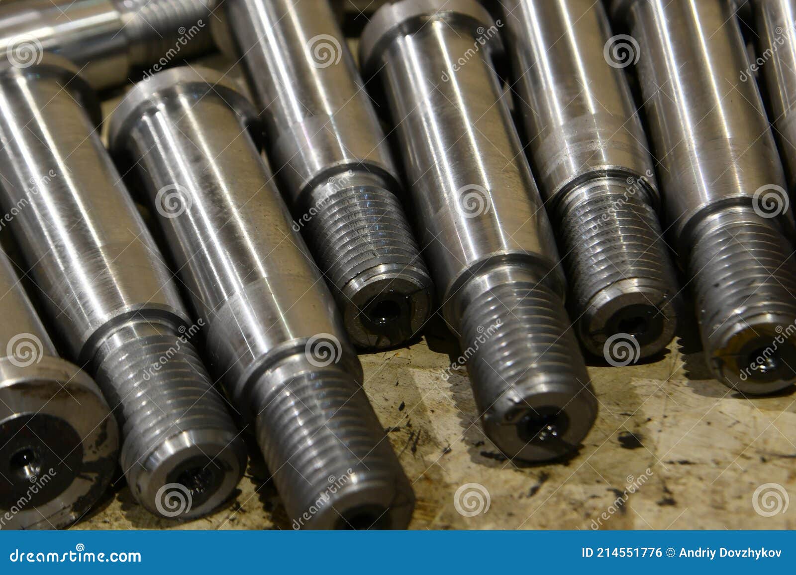 Tightening Bolts Ground with Thread on the Rack Stock Photo - Image of ...