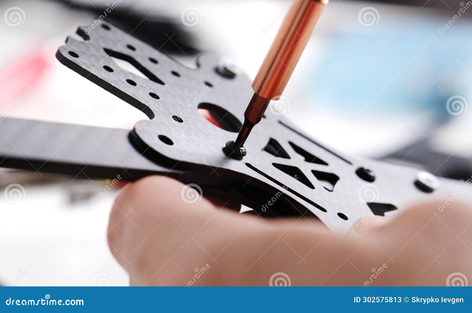 Assembling fpv drone body stock image. Image of craftsmanship - 302575813