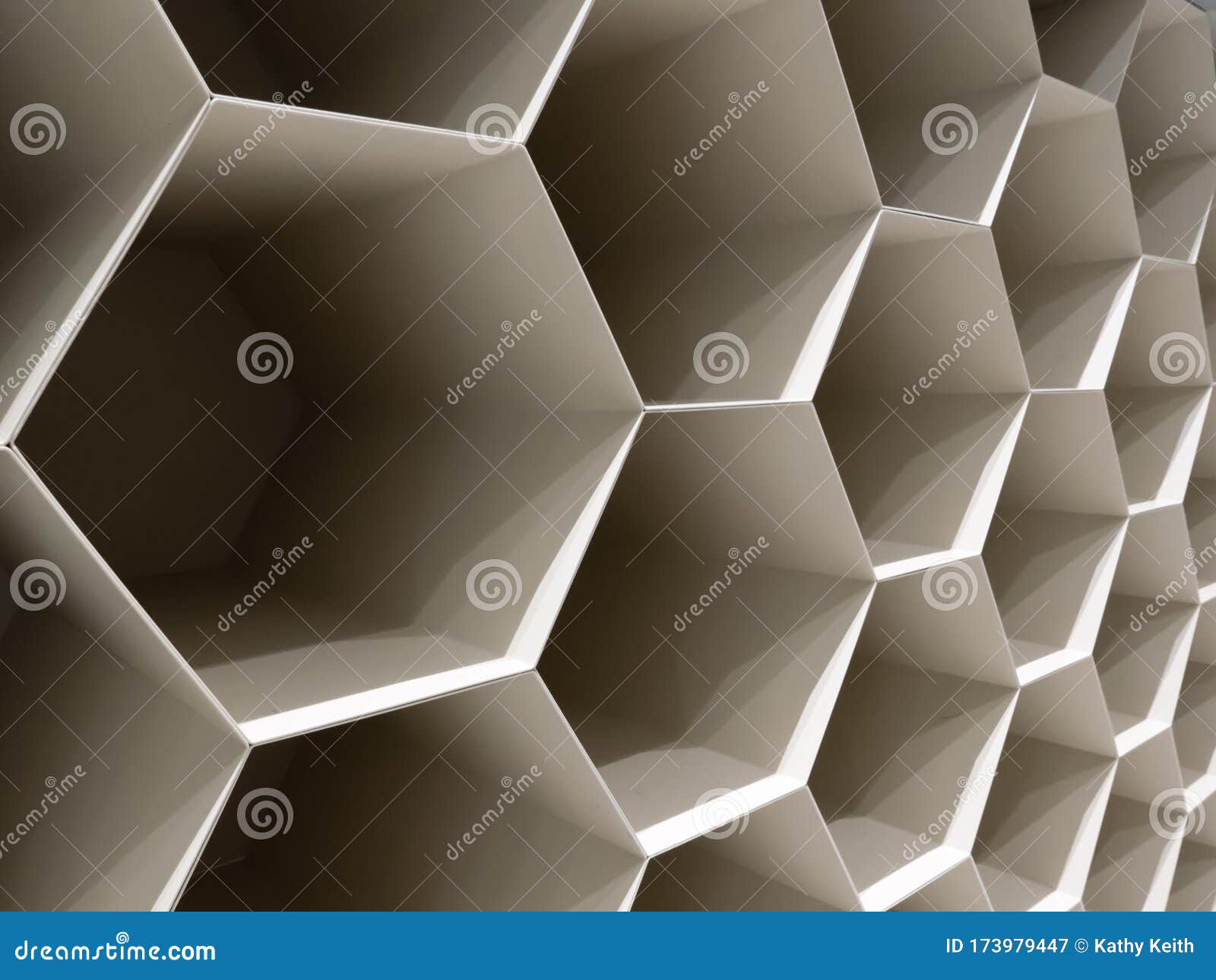 Empty Storage Cubicles in Honeycomb Pattern Stock Image - Image of ...