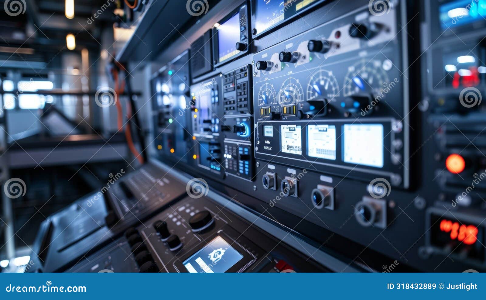 A Tightly Focused Image of the Turbines Control Panel Displaying ...